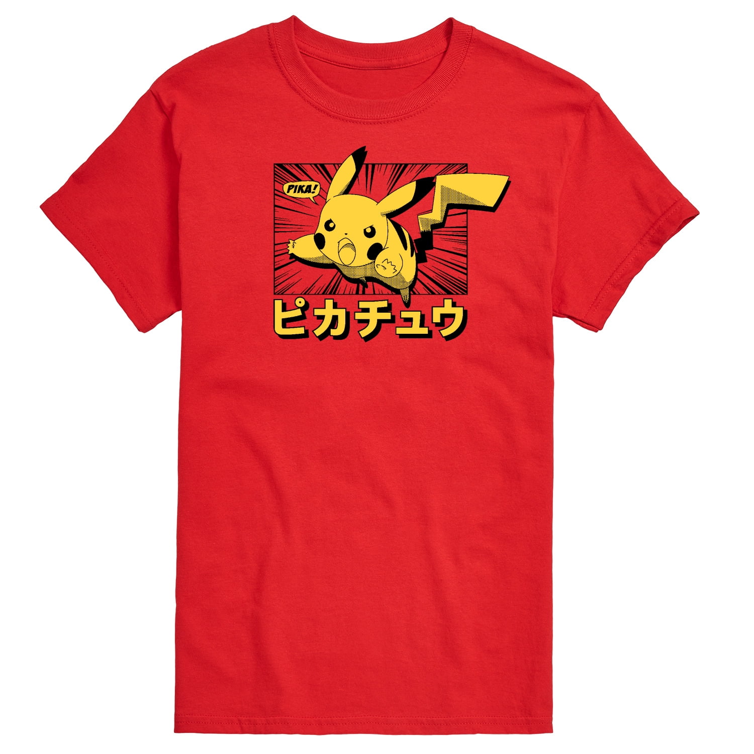 Pokémon - Pikachu Anime Kanji - Men's Short Sleeve Graphic T-Shirt ...