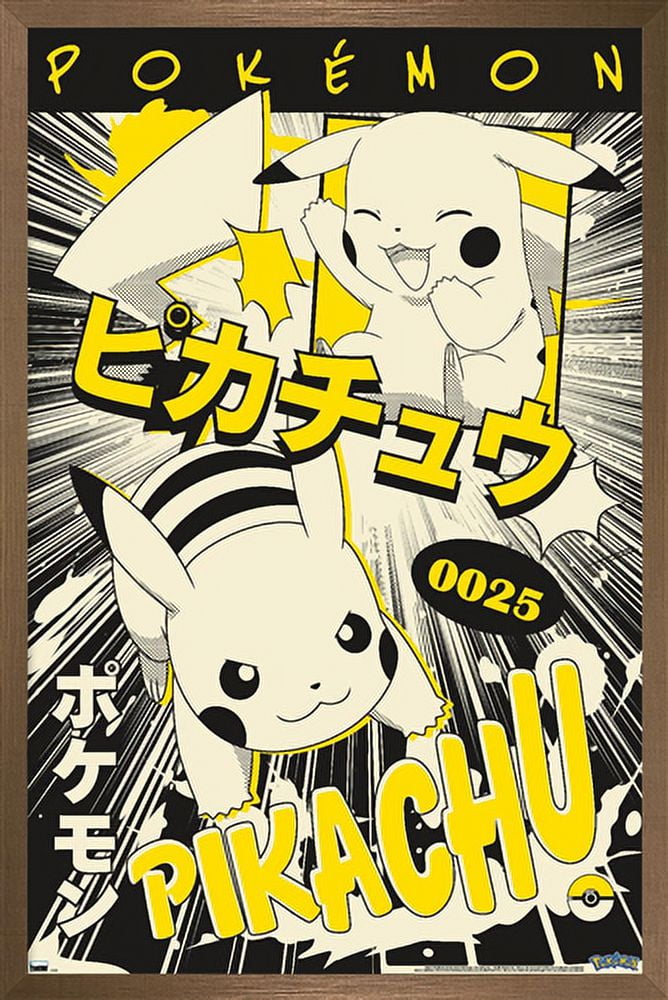 Pokémon - Pikachu Anime Wall Poster, 22.375" x 34" Framed - Walmart.com