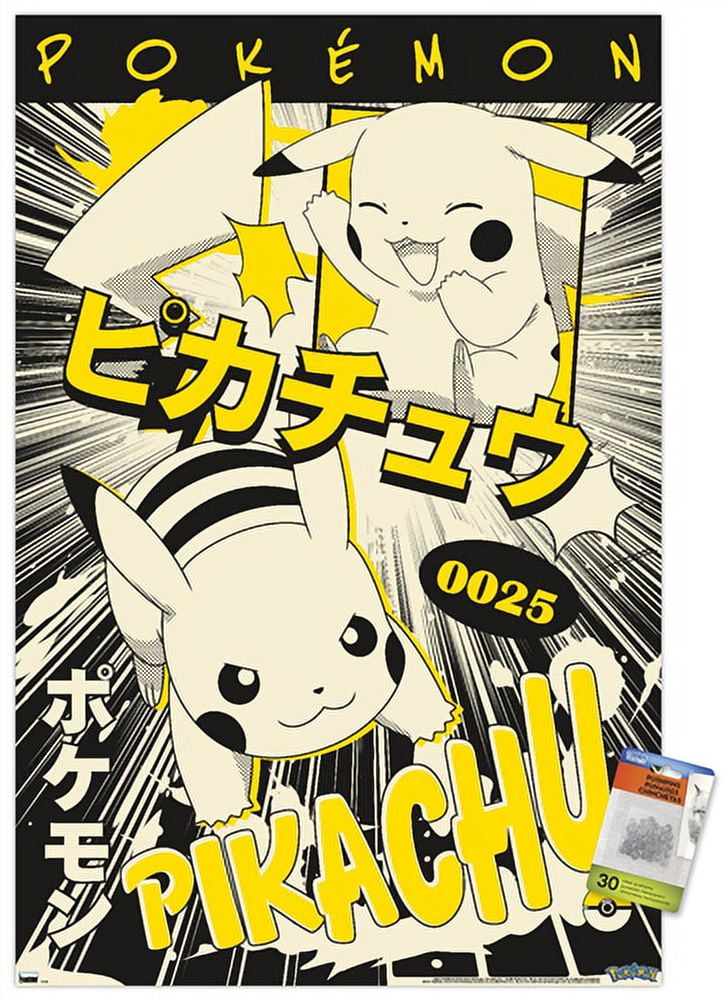 Pokémon - Pikachu Anime Wall Poster with Push Pins, 22.375" x 34 ...