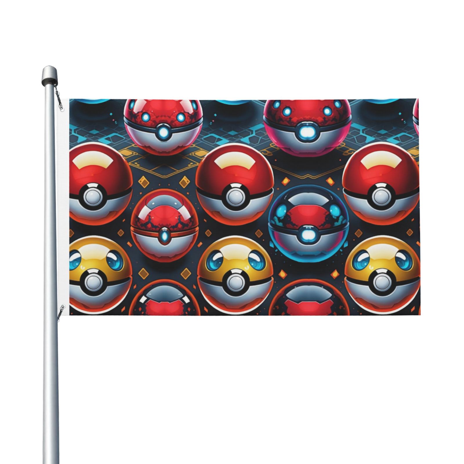 Pokémon Pikachu Ball3 3x5ft Face Flag Fade Proof Holiday Fall Flag ...