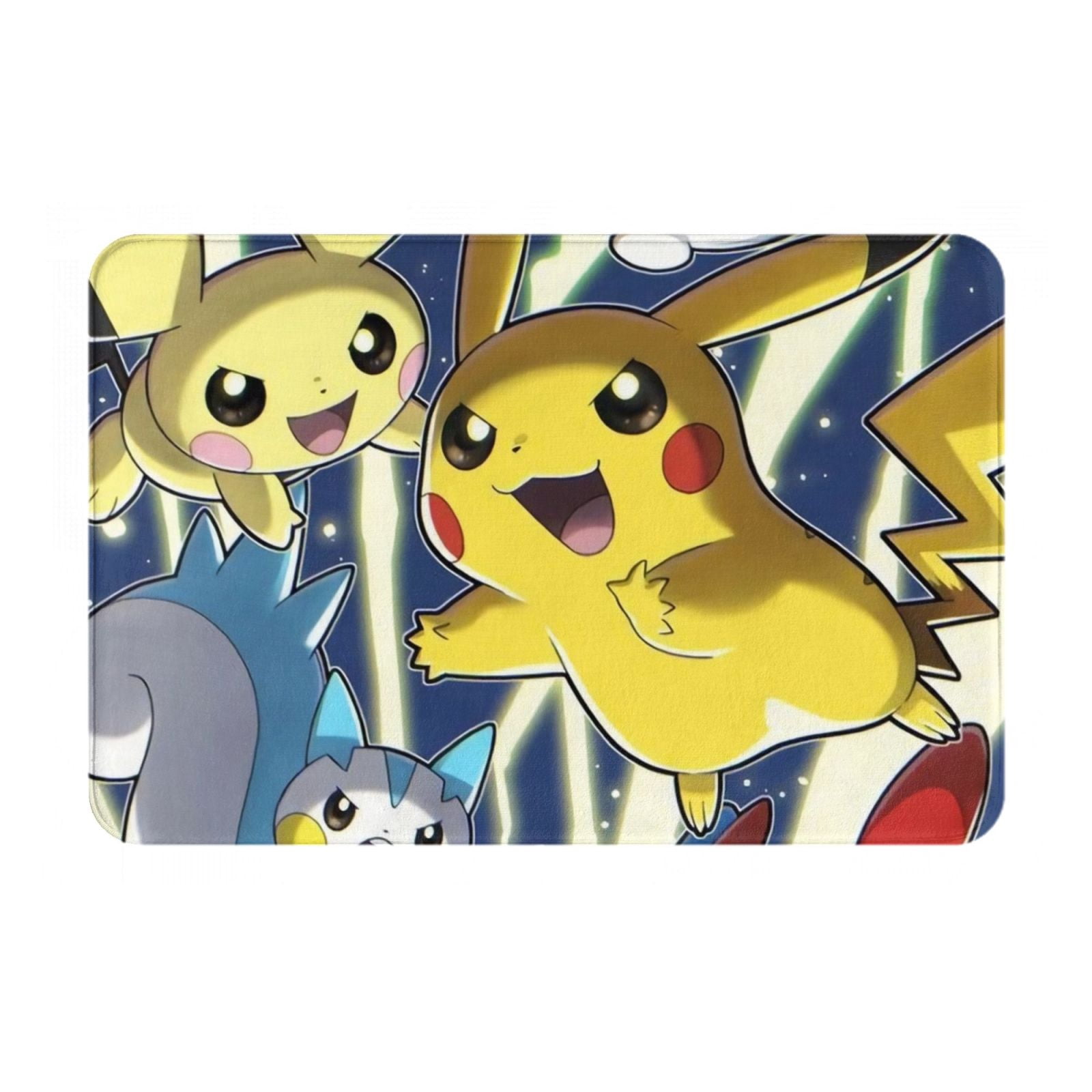 Pokémon-Pikachu Bath mats for Bathroom Non Slip,Fluffy Absorbent ...