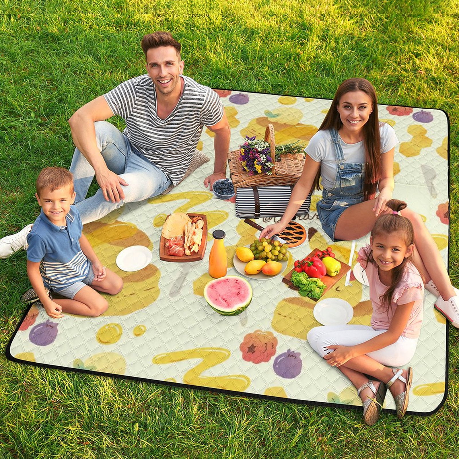 Pokémon-Pikachu Bread Picnic Blanket,Foldable Waterproof Sand Mat,Extra ...