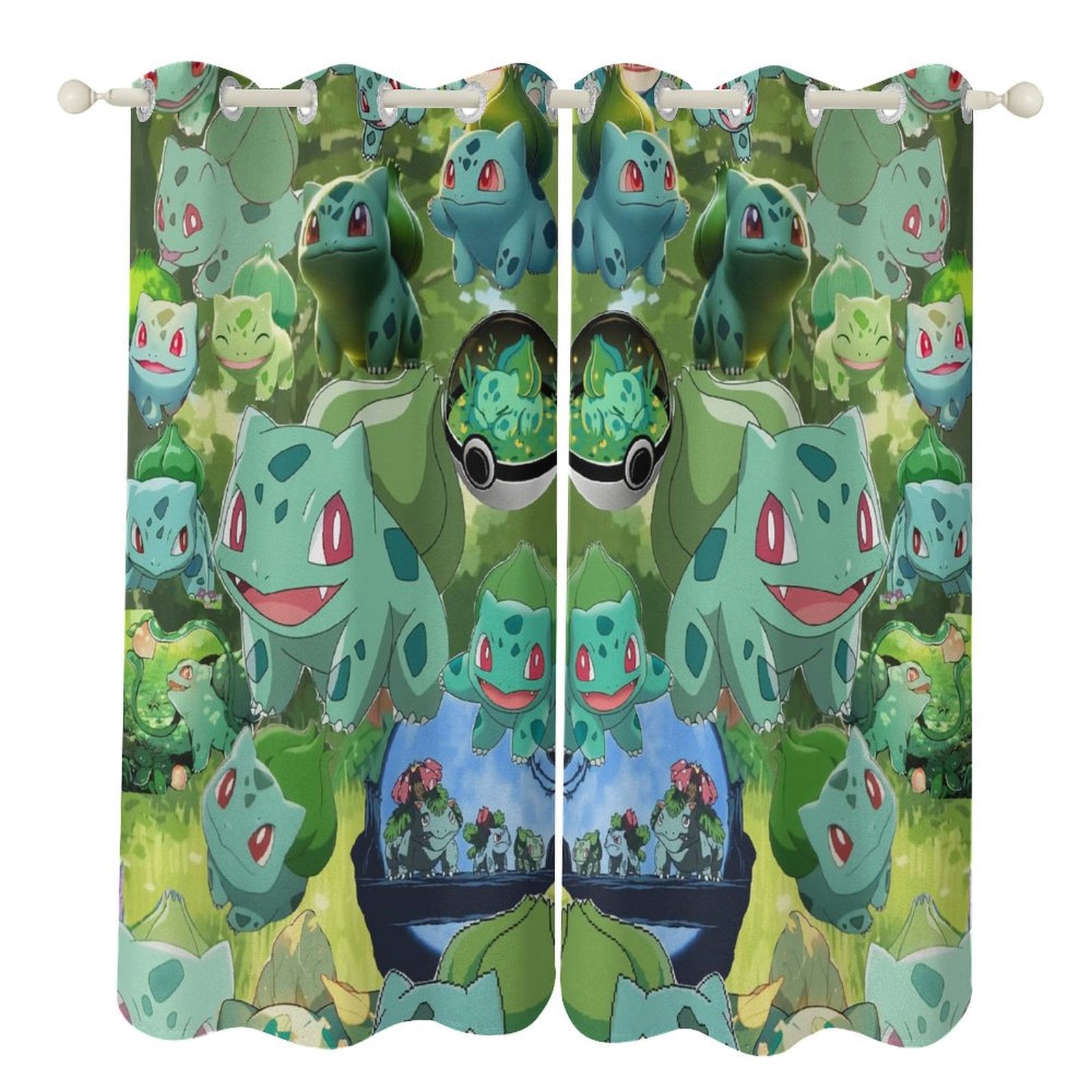 Pokémon-Pikachu Bulbasaur Kids Curtains 52 X 72 Inch,Cartoon Blackout ...
