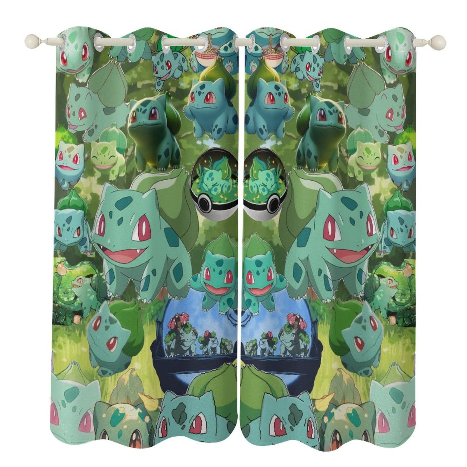 Pokémon-Pikachu Bulbasaur Kids Curtains 52 X 84 Inch,Cartoon Blackout ...