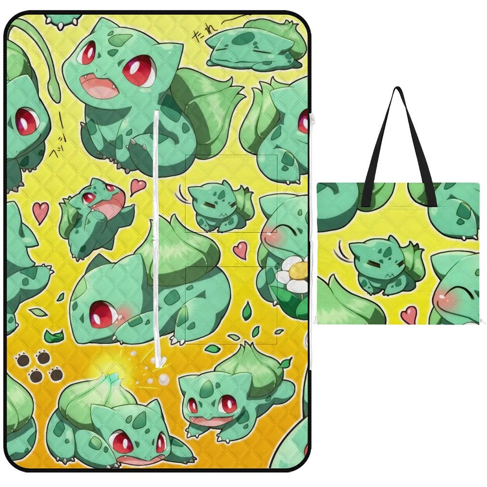Pokémon-Pikachu Bulbasaur Picnic Blankets Outdoor Blanket,59'x39' Extra ...