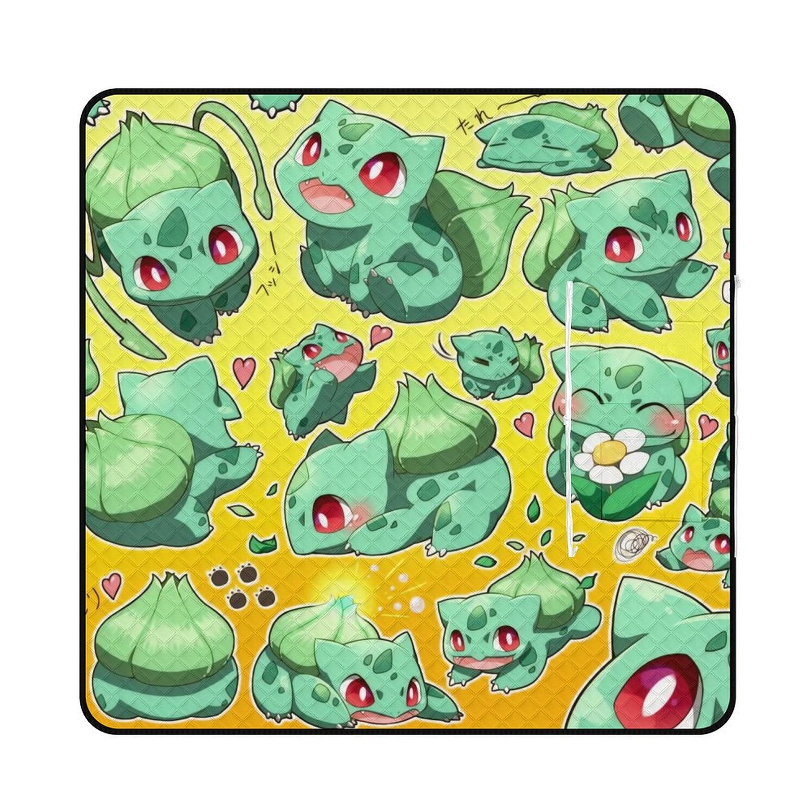 Pokémon-Pikachu Bulbasaur Picnic Blankets Outdoor Blanket,78'x78' Extra ...