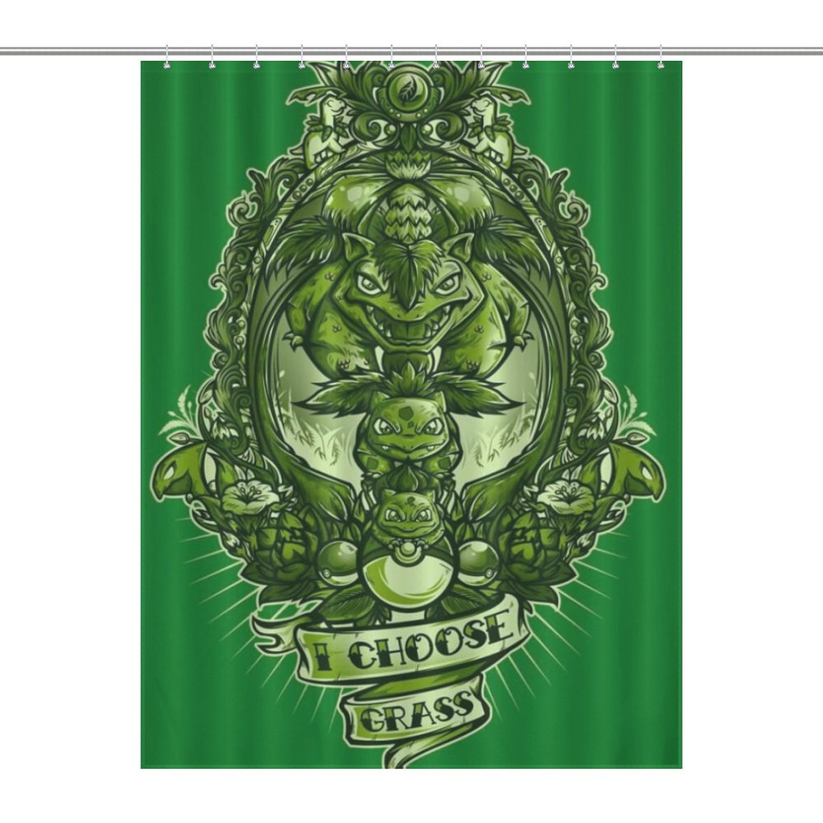 Pokémon-Pikachu Bulbasaur Shower Curtain,Waterproof & Removable Shower ...