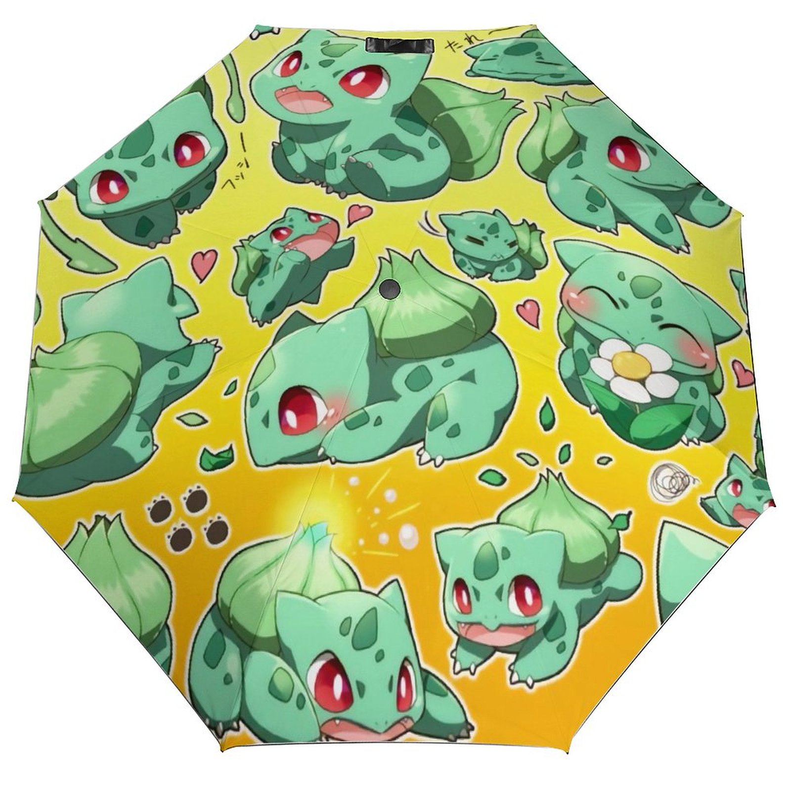 Pokémon-Pikachu Bulbasaur1 Travel Automatic Folding Rain Umbrellas with ...