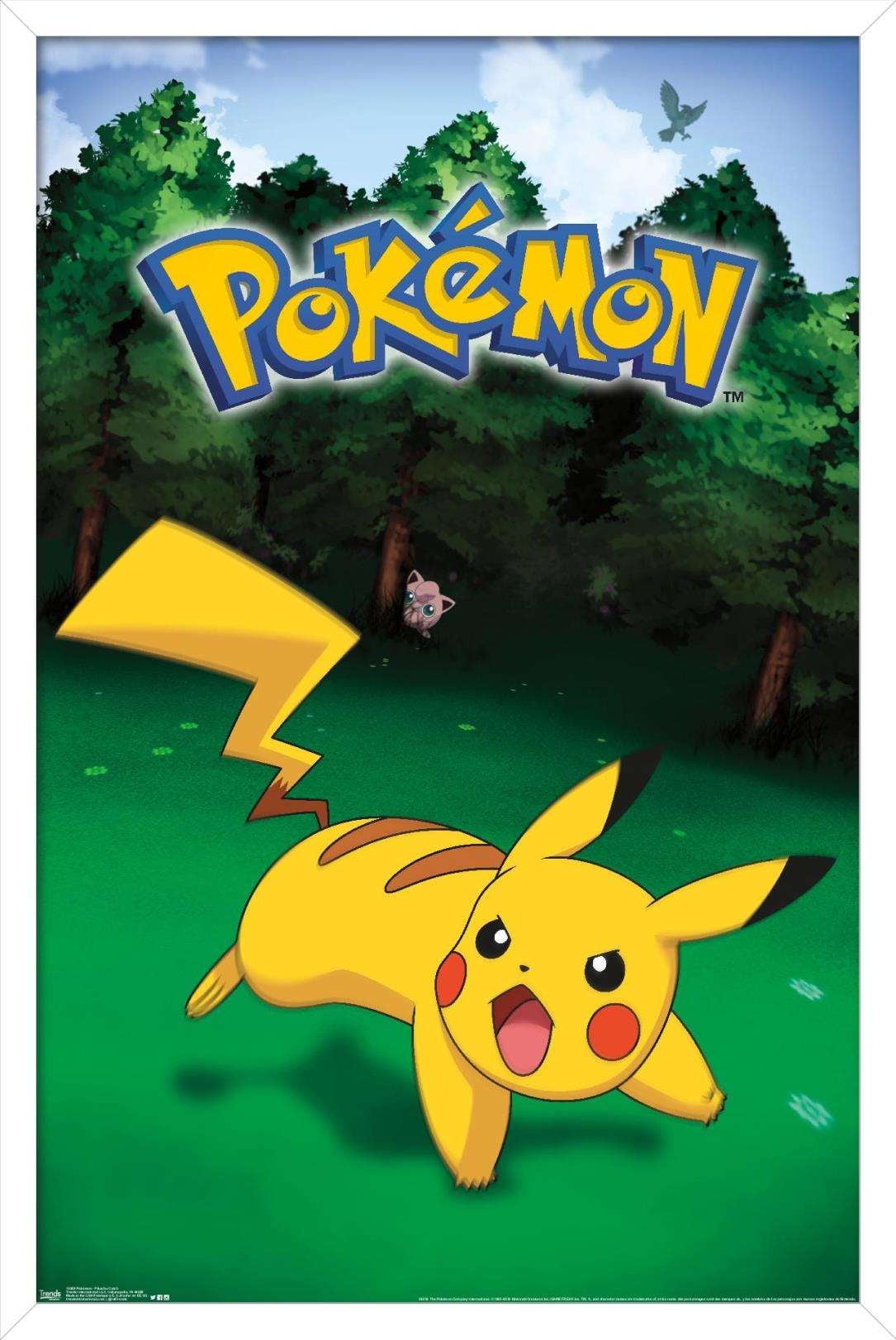 Pokemon - Pikachu Catch Wall Poster, 14.725" x 22.375", Framed - Walmart.com