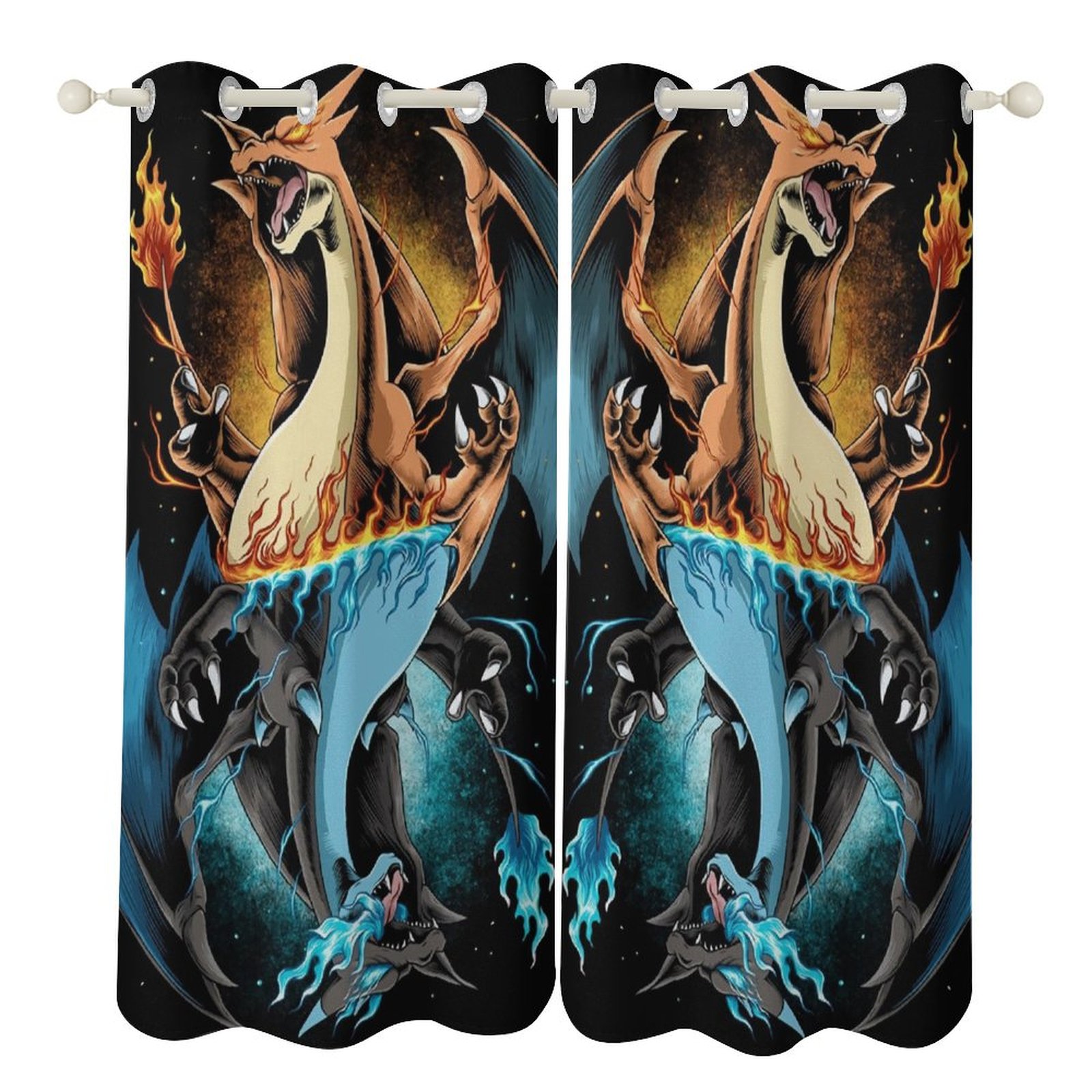Pokémon-Pikachu Charizard Blackout Curtains for Girls Boy Home Decor ...