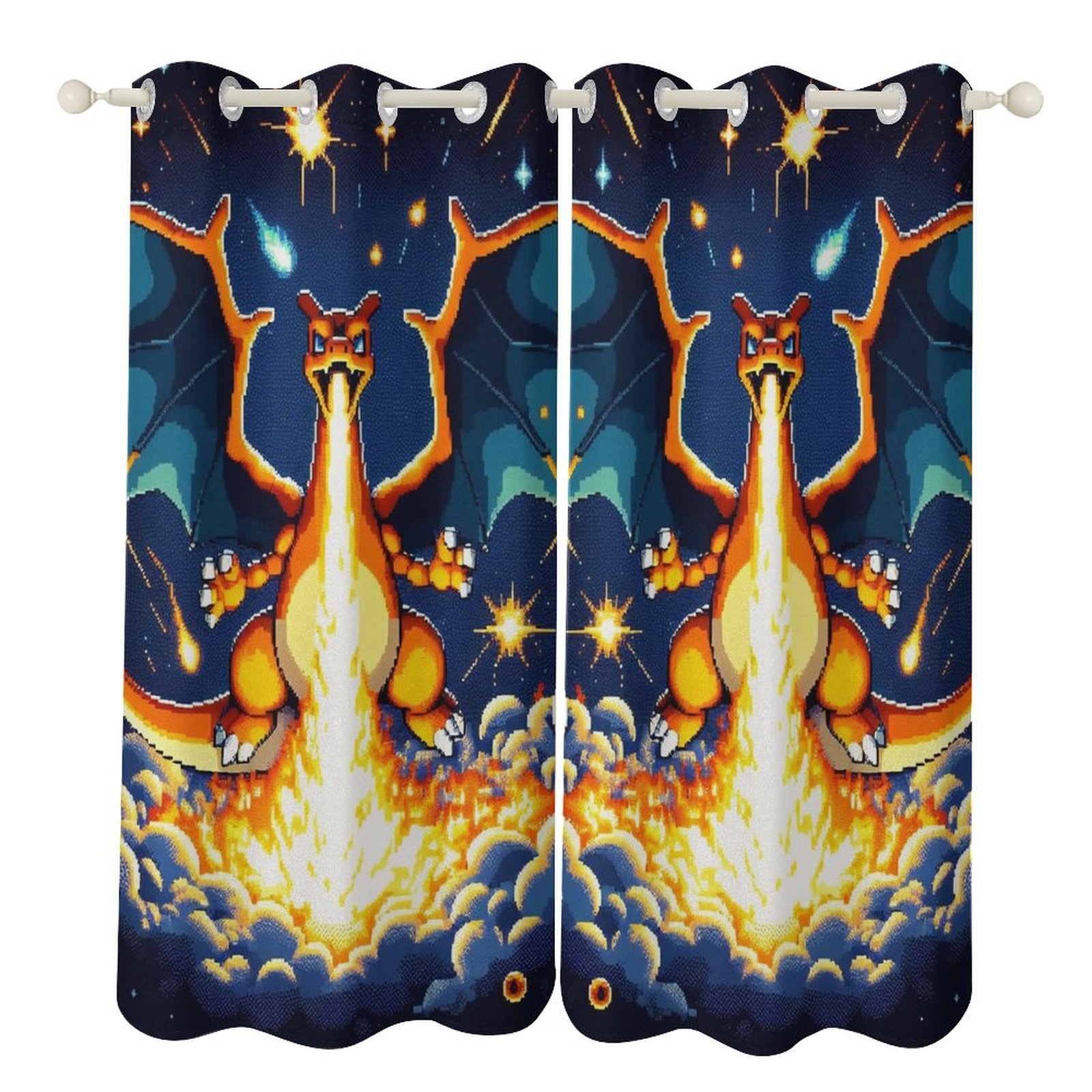 Pokémon-Pikachu Charizard Blackout Curtains for Girls Boy Home Decor ...
