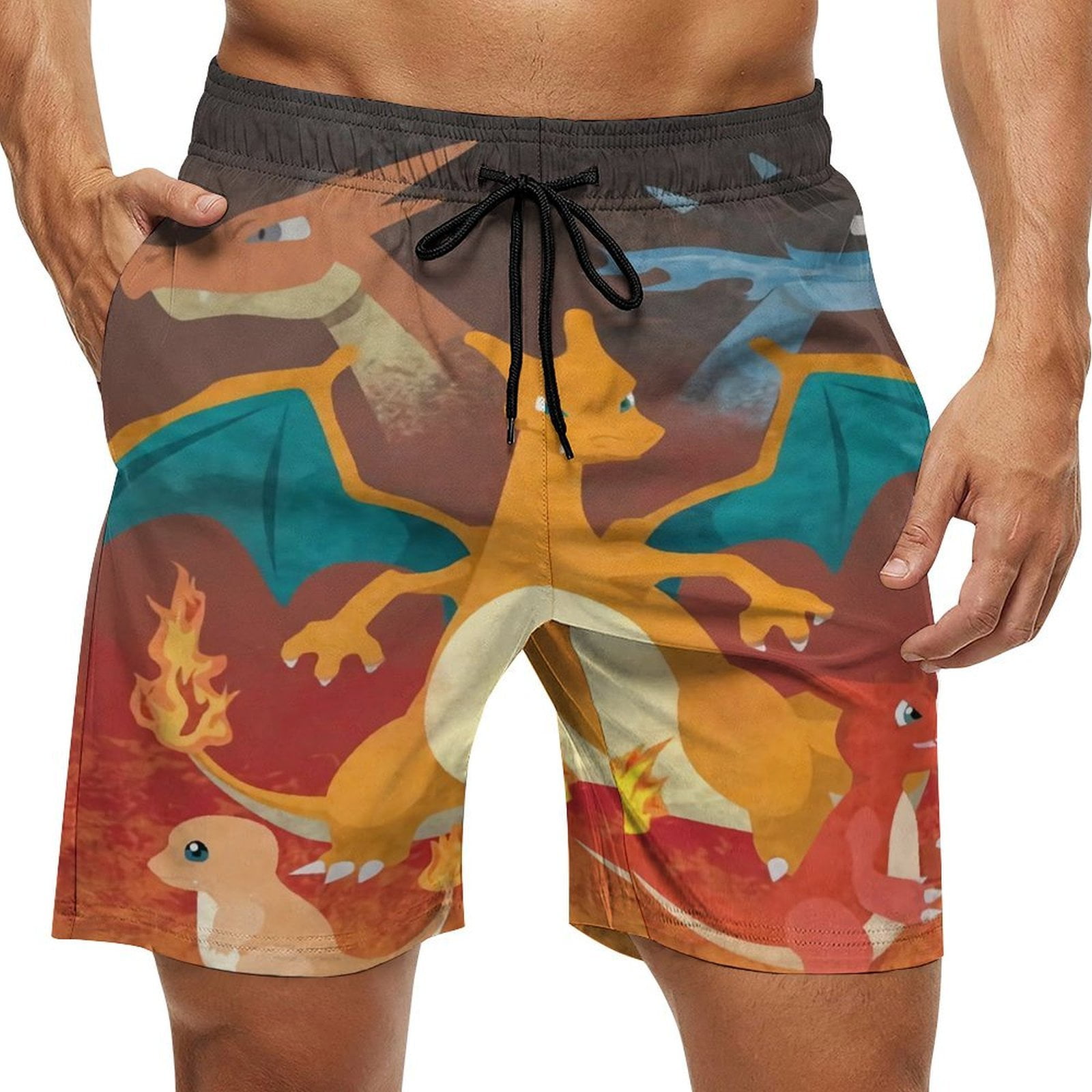 Pokémon Pikachu Charmander Charizard Men's Swim Trunks Quick Dry ...