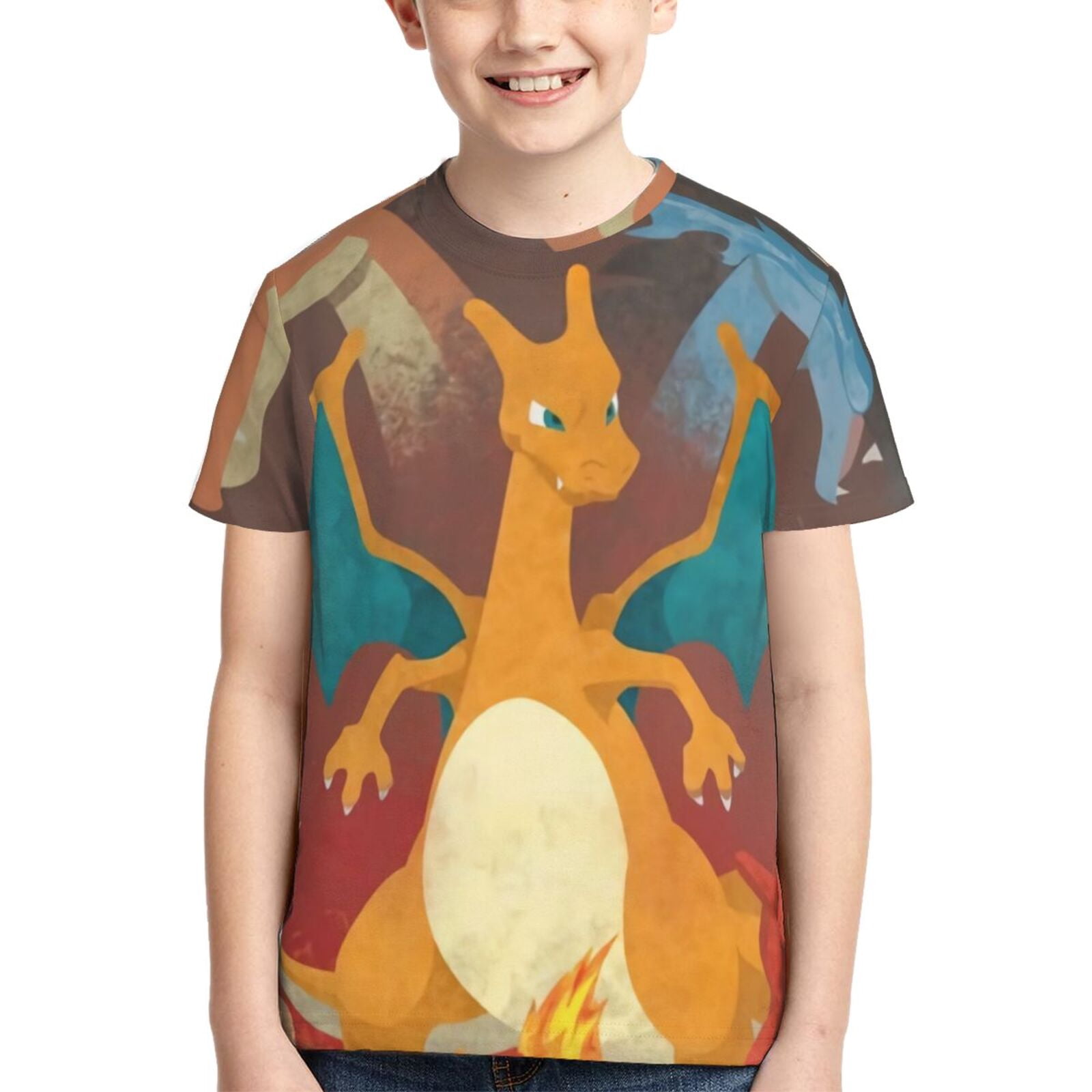 Pokémon Pikachu Charmander Charizard Youth Shirt,Athletic Short Sleeve ...