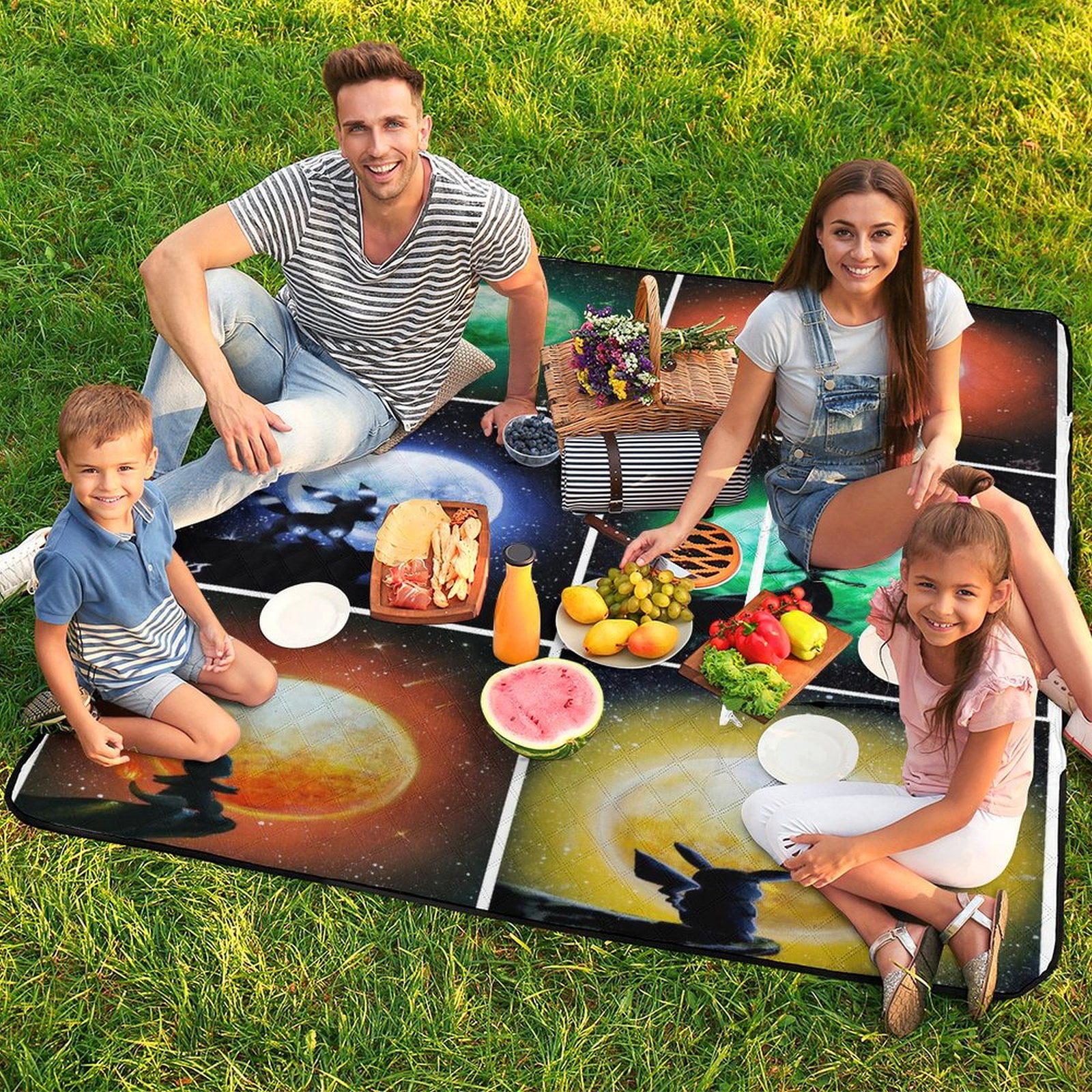 Pokémon-Pikachu Charmander Picnic Blankets Extra Large - Beach Blanket ...