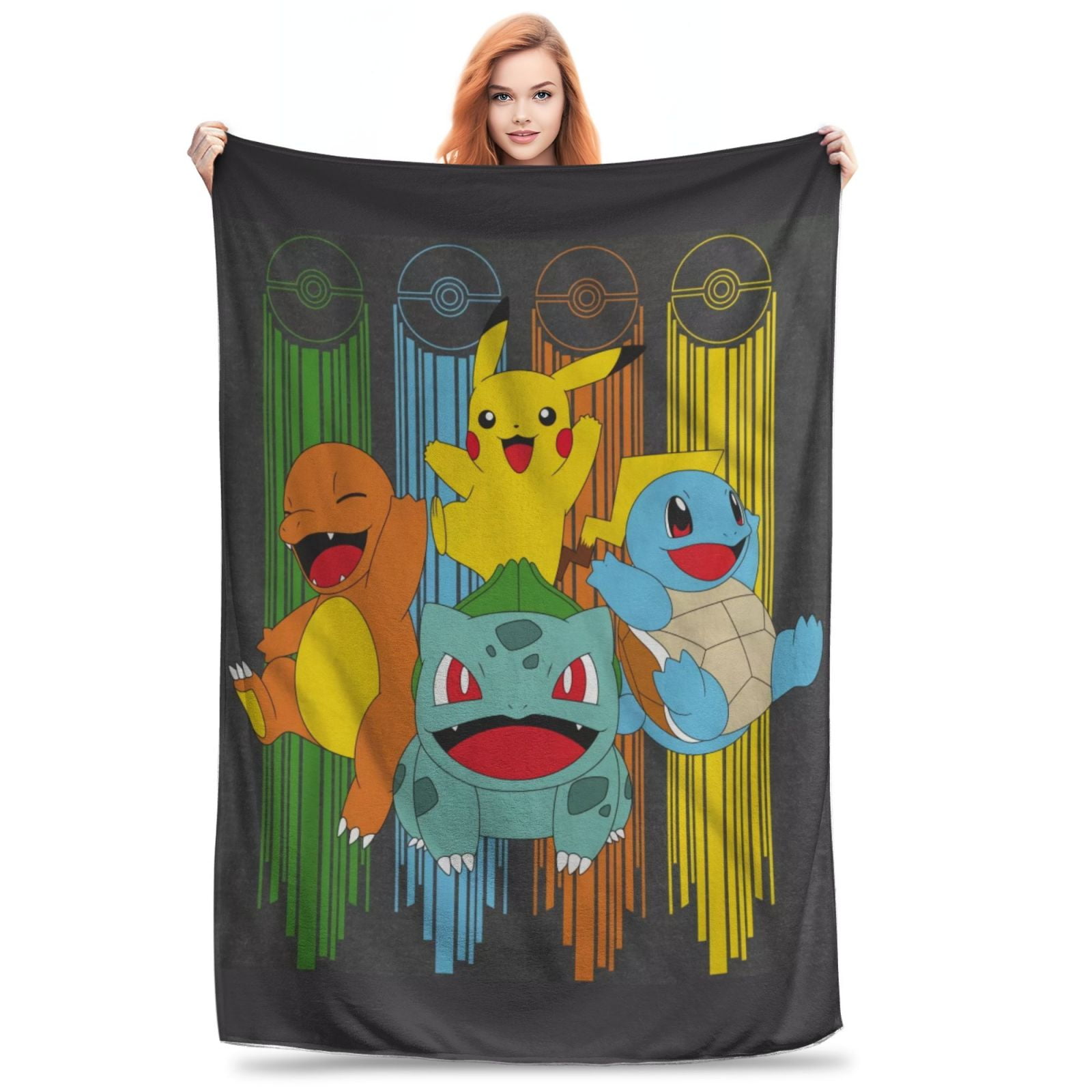 Pokémon Pikachu Charmander Squirtle Bulbasaur Blanket Super Soft ...