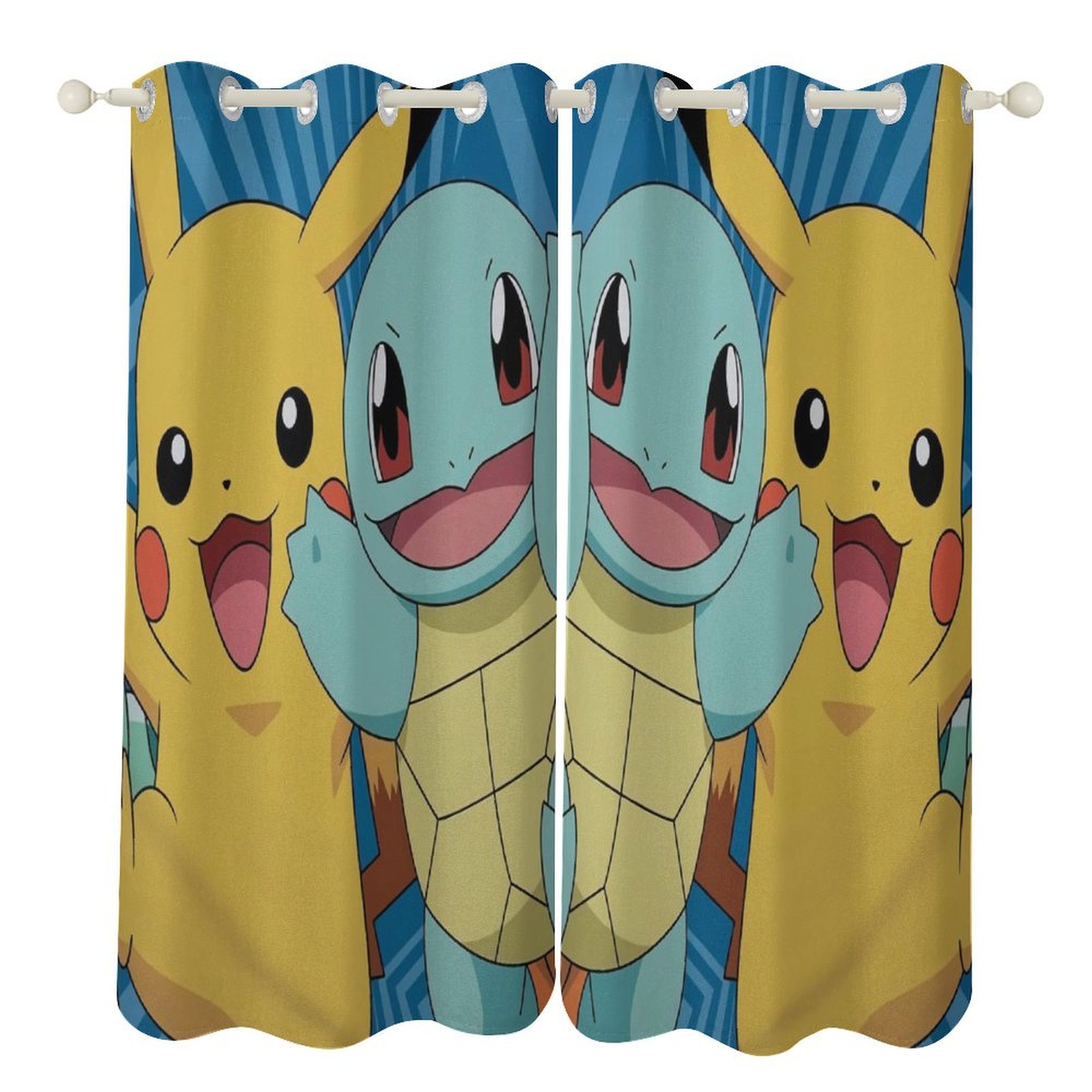 Pokémon-Pikachu-Charmander Squirtle Bulbasaur Curtains,Blackout ...