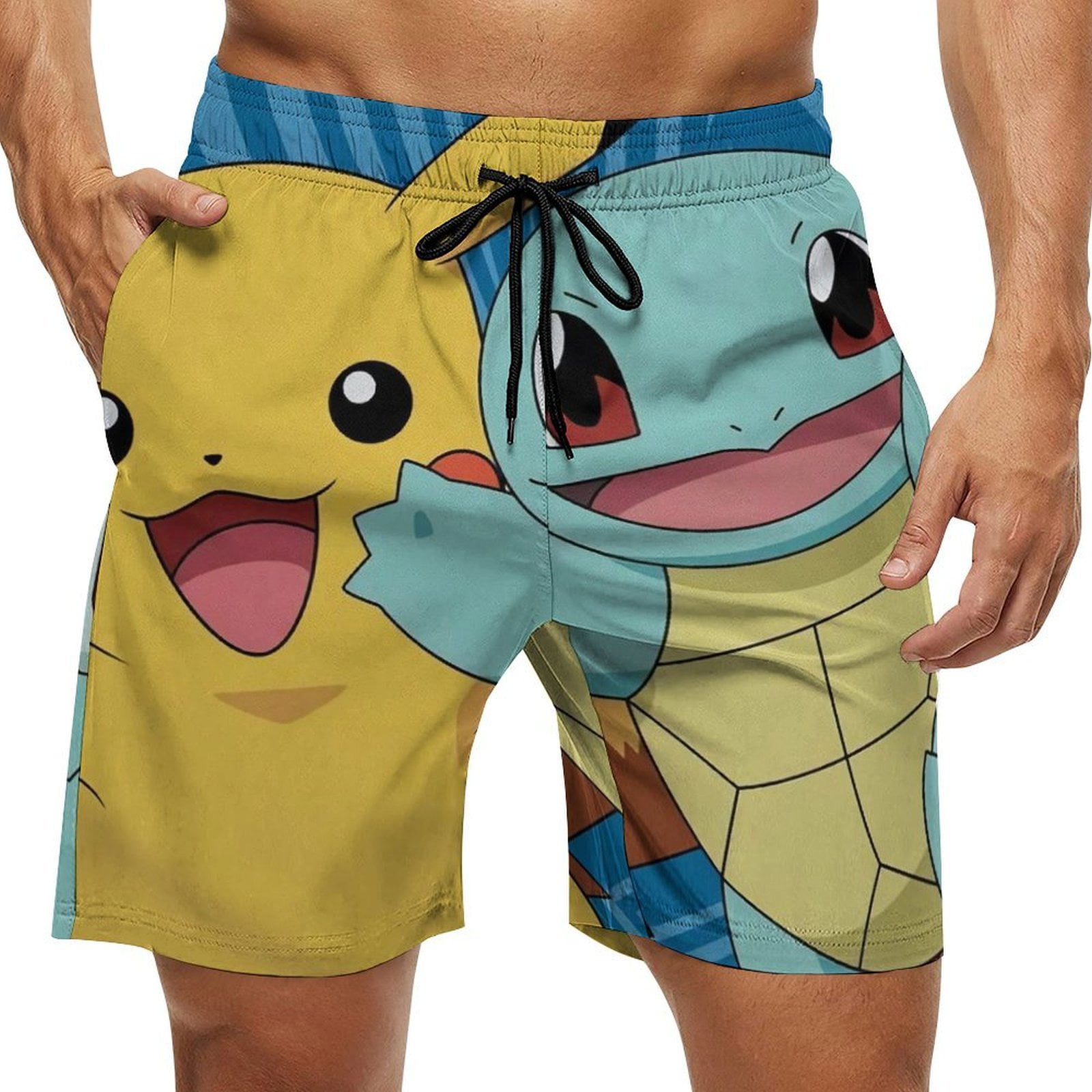 Pokémon Pikachu-Charmander Squirtle Bulbasaur Mens Swim Trunks,Quick ...