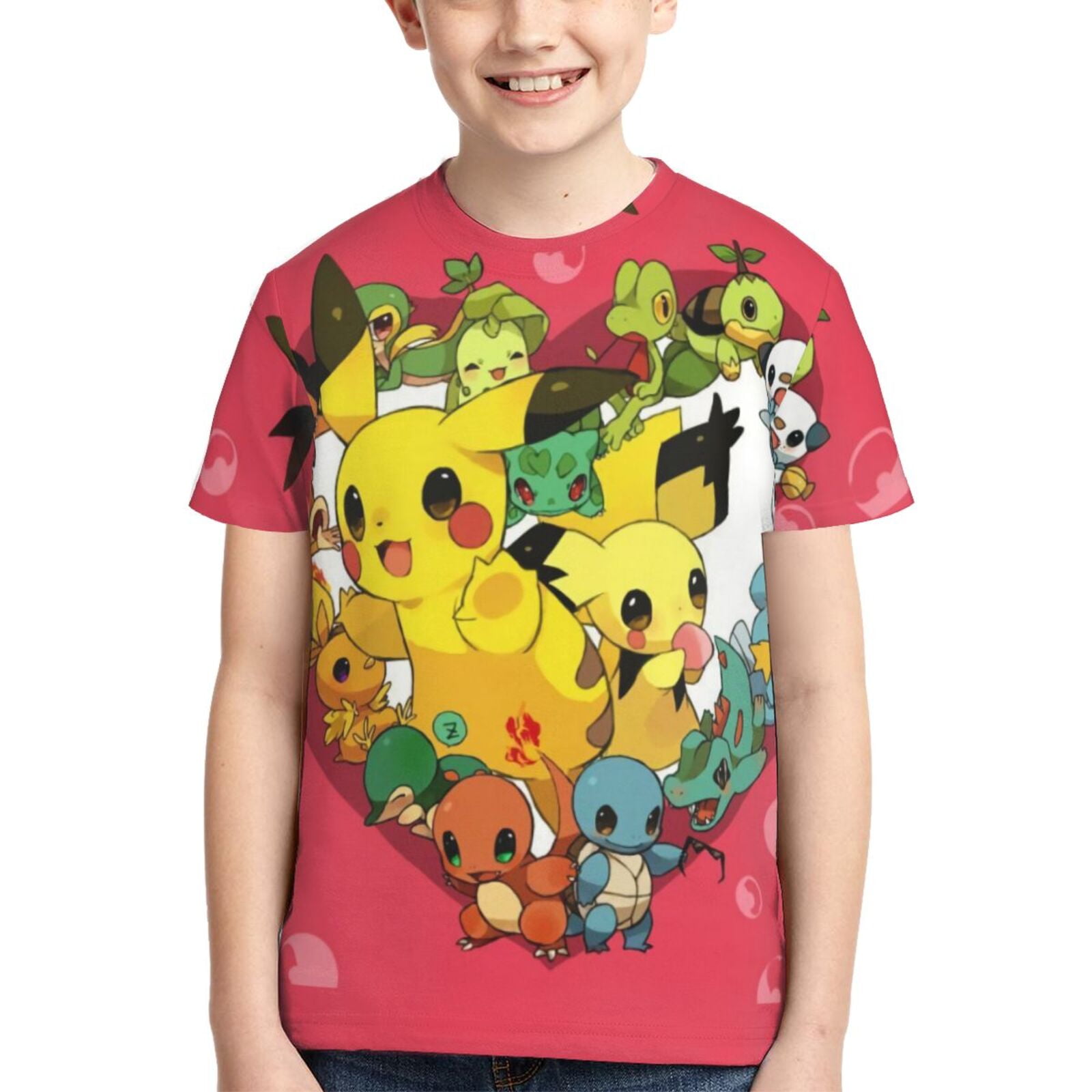 Pokémon-Pikachu Charmander Squirtle Bulbasaur Party Boys Short Sleeve ...