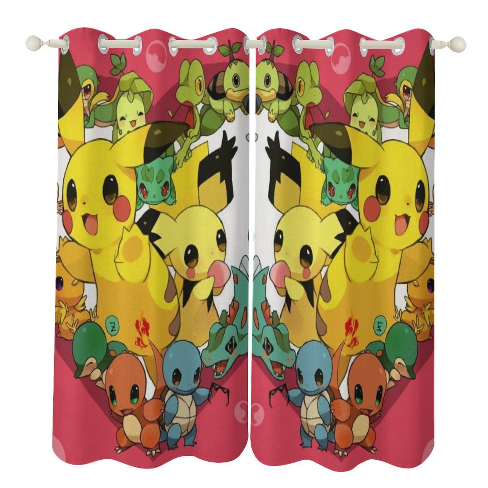 Pokémon-Pikachu Charmander Squirtle Bulbasaur Party Kids Curtains 52 X ...