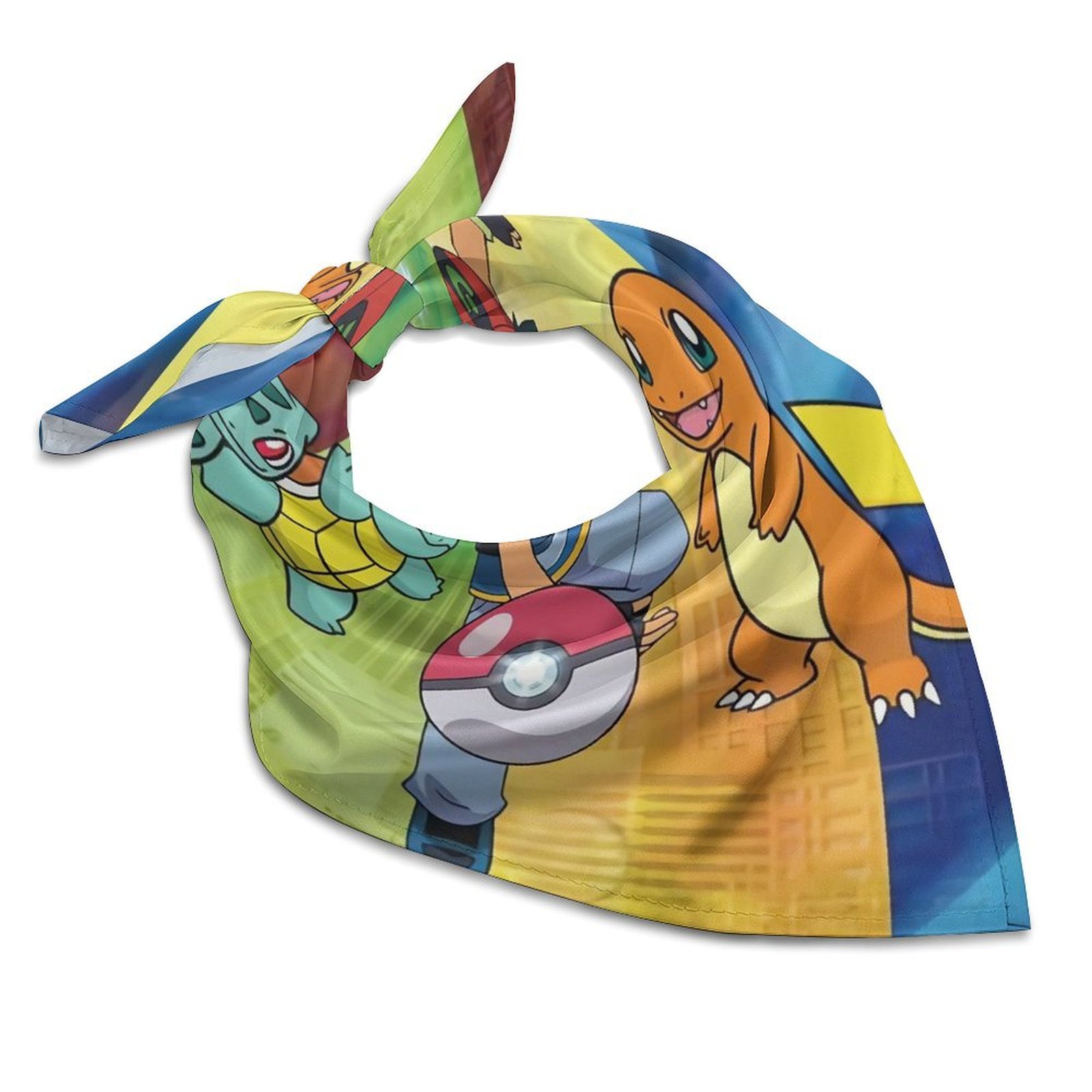 Pokémon-Pikachu Charmander Squirtle Bulbasaur356 Square Satin Head ...