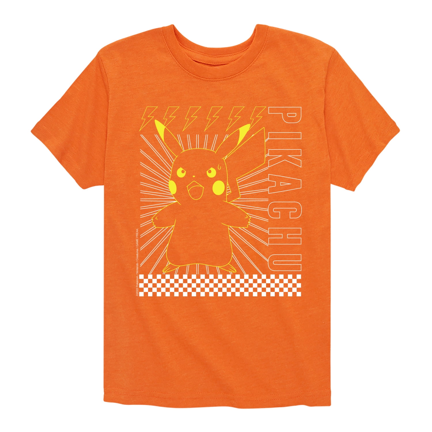 Pokémon - Pikachu Checkered - Youth Short Sleeve Graphic T- Shirt ...