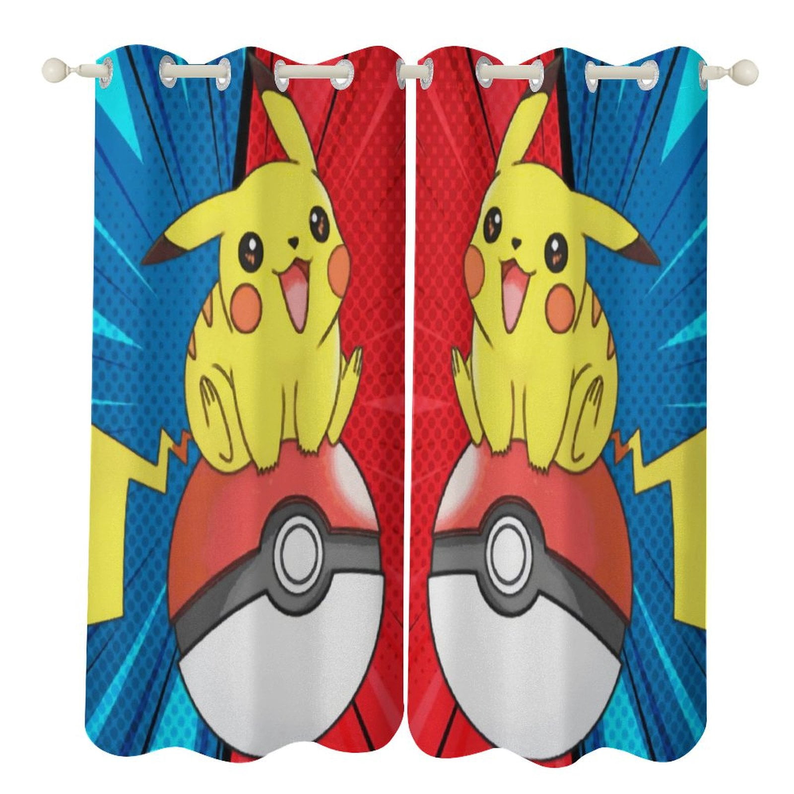 Pokémon-Pikachu Curtains,Blackout Curtains for Bedroom - Grommet ...