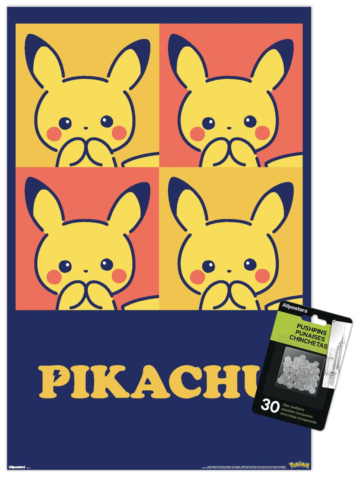 Pokémon: Pikachu Cutie Collection - Squares Wall Poster with Push Pins ...