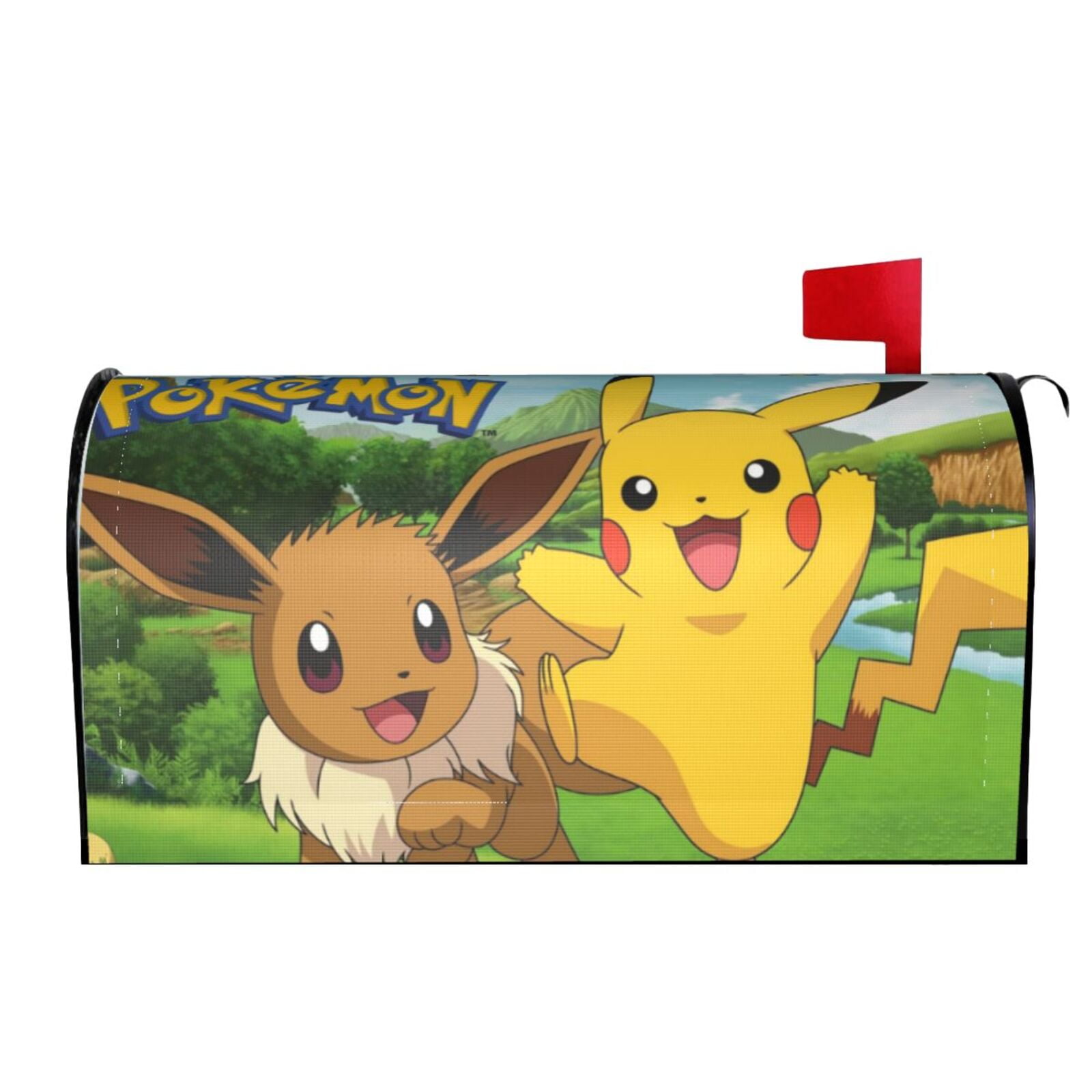 Pokémon - Pikachu & Eevee Cartoon Character Mailbox Cover Magnetic ...