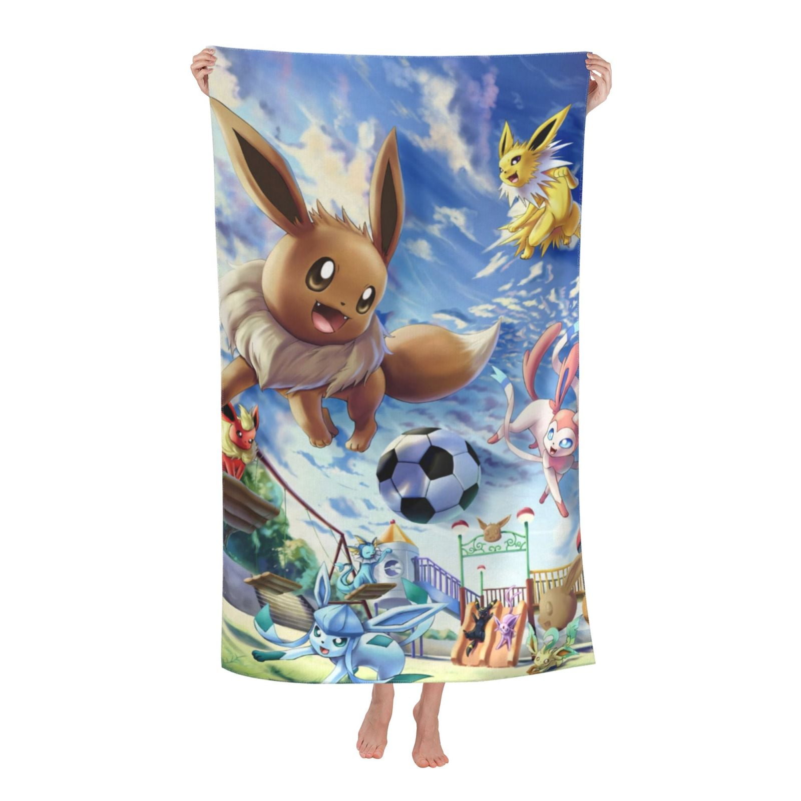 Pokémon - Pikachu Eevee Evolutions Beach Towel,Oversized Mircofiber ...