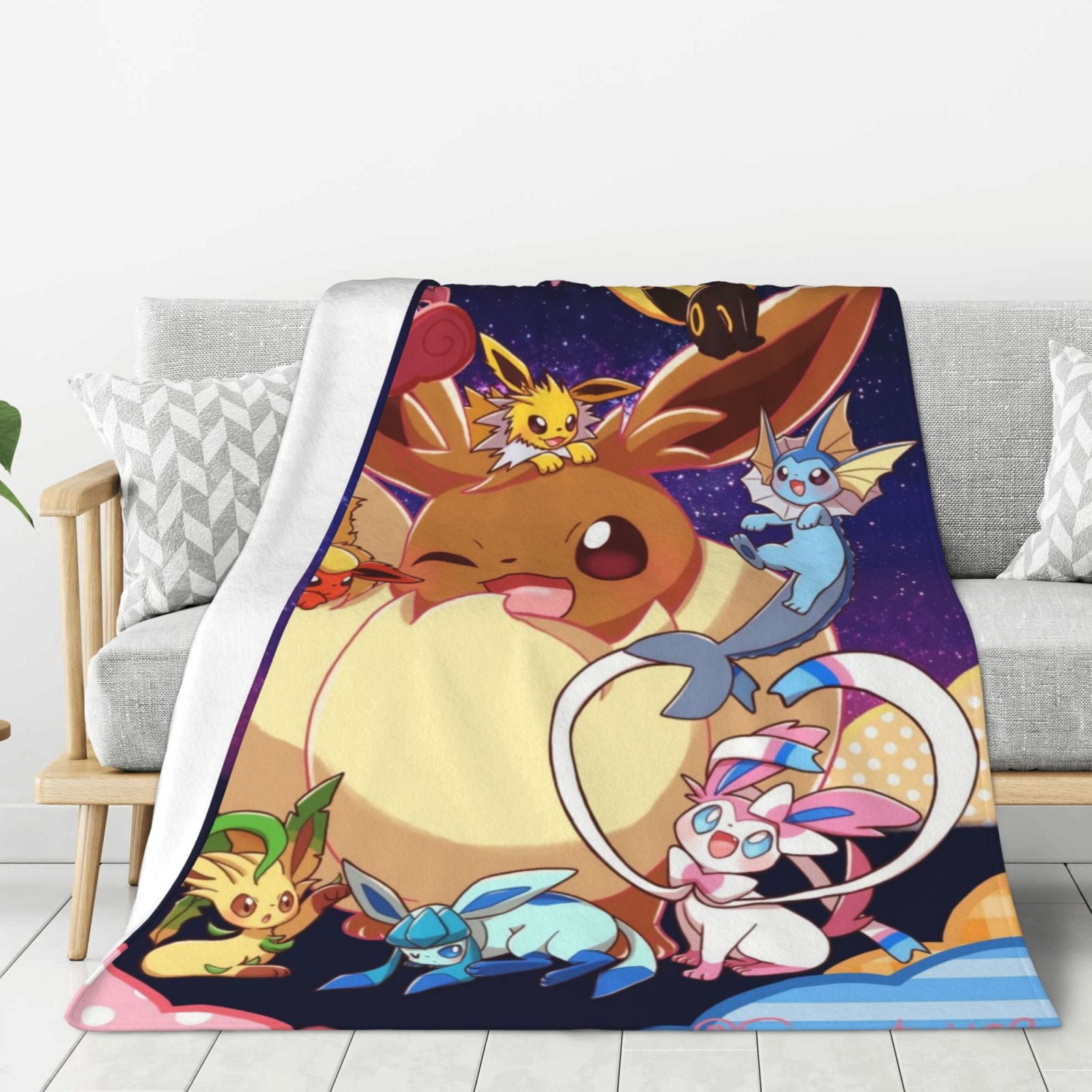 Pokémon - Pikachu Eevee Evolutions Cooling Blanket,Throw Blanket,Fleece ...
