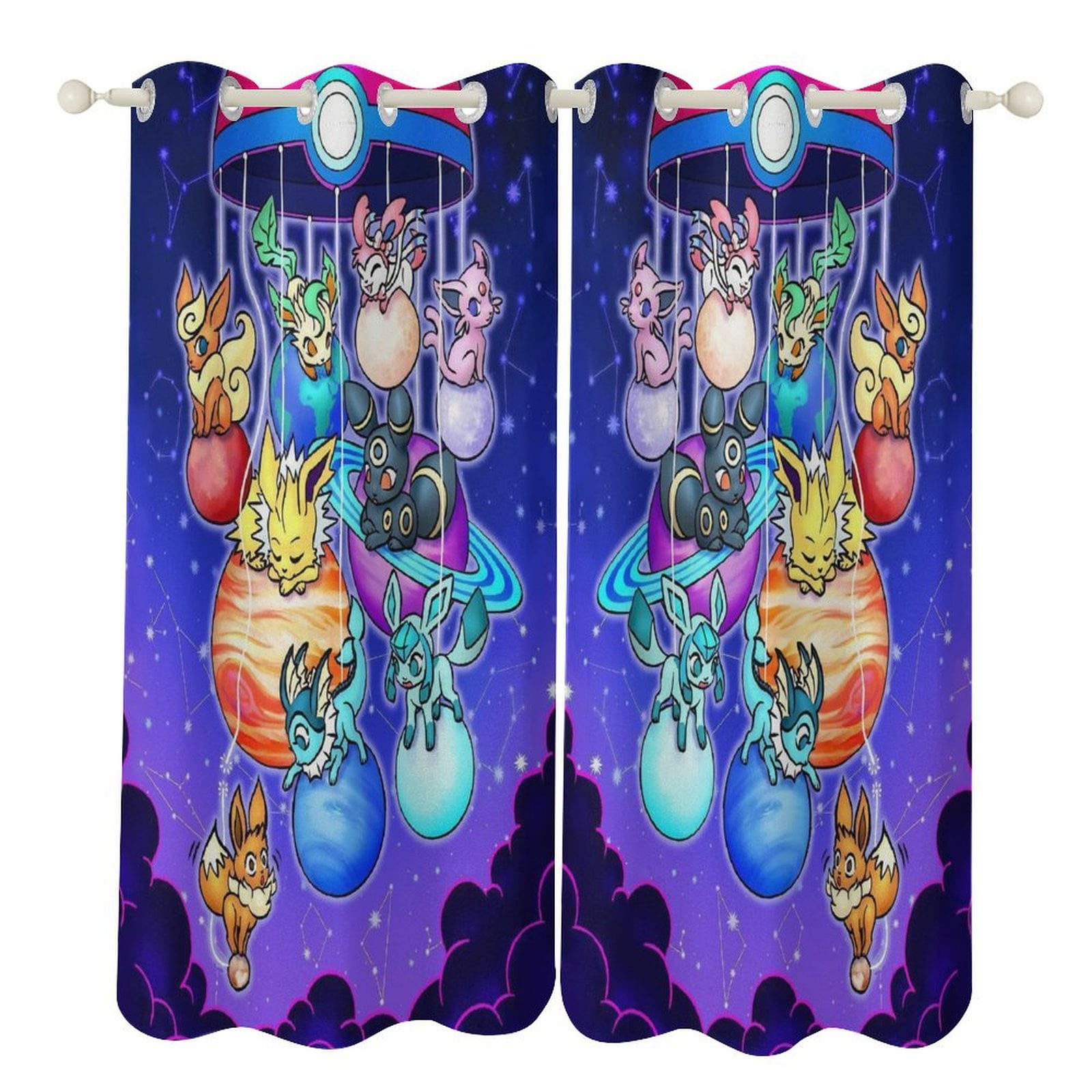 Pokémon - Pikachu Eevee Evolutions Curtains,Blackout Curtains for ...