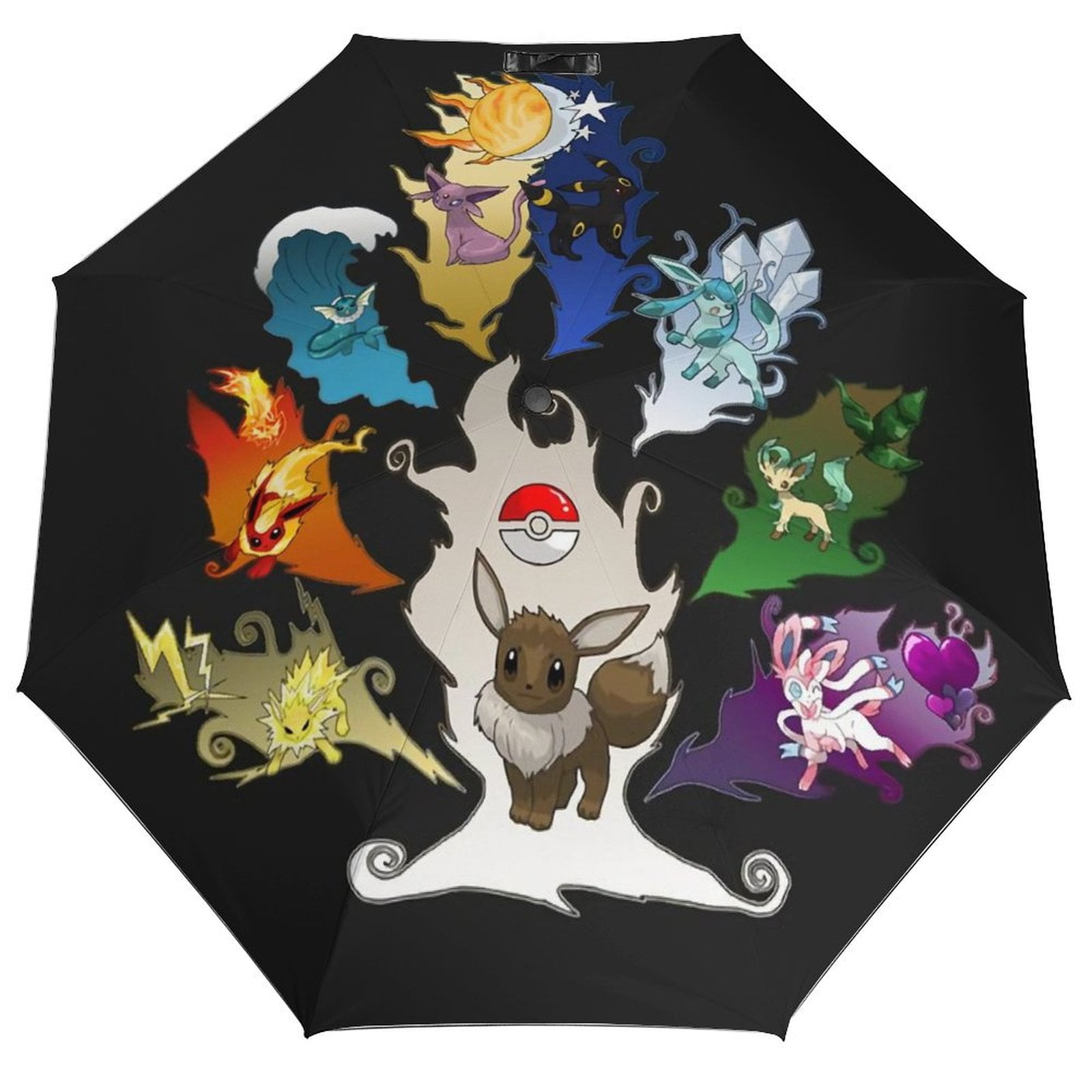 Pokémon-Pikachu Eevee Evolutions Inverted Umbrella,Large Windproof ...