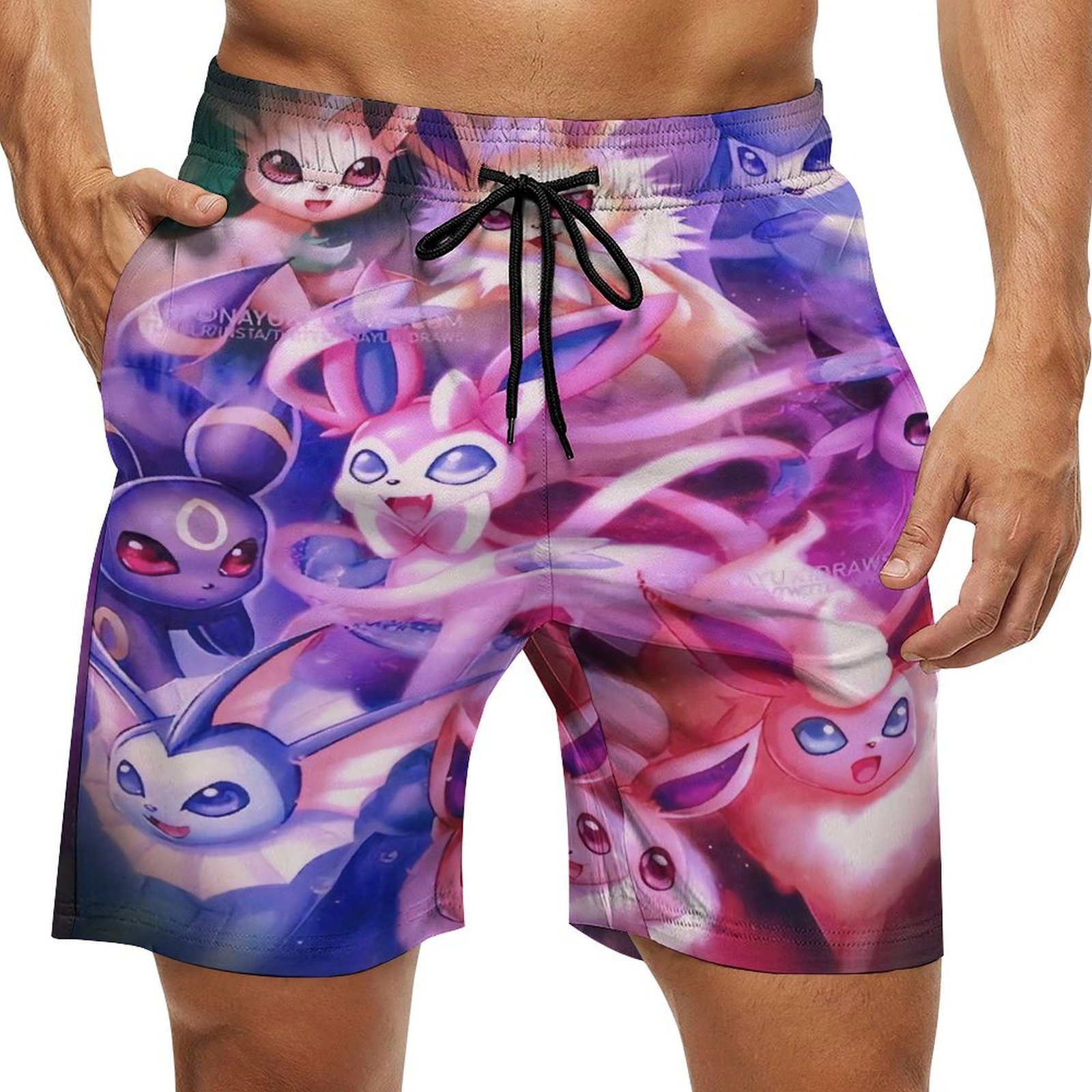 Pokémon Pikachu Eevee Evolutions Mens Swim Trunks,Quick Dry Board ...