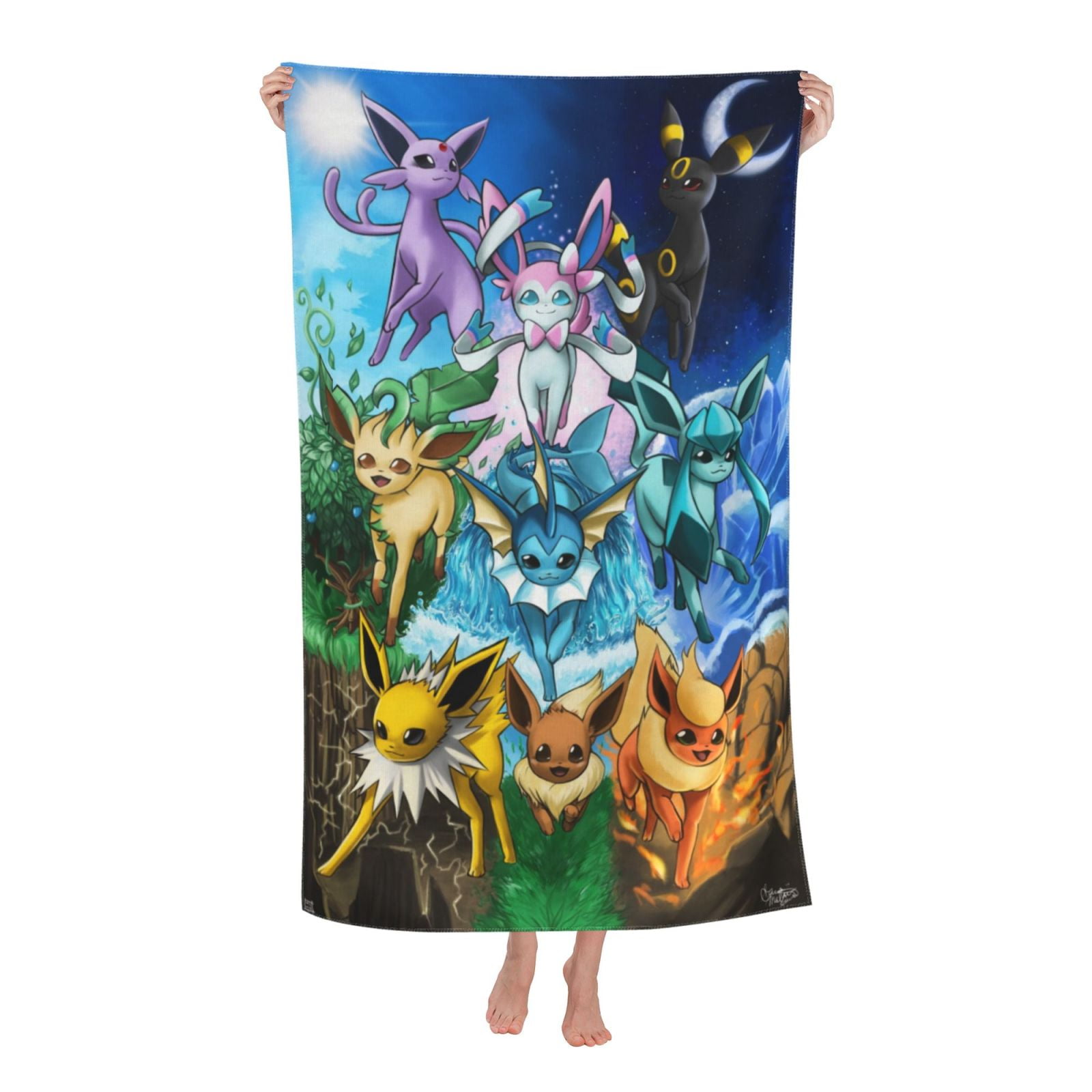 Pokémon - Pikachu Eevee Evolutions Microfiber Beach Towels,Bath Towels,Quick Dry Oversized Beach ...