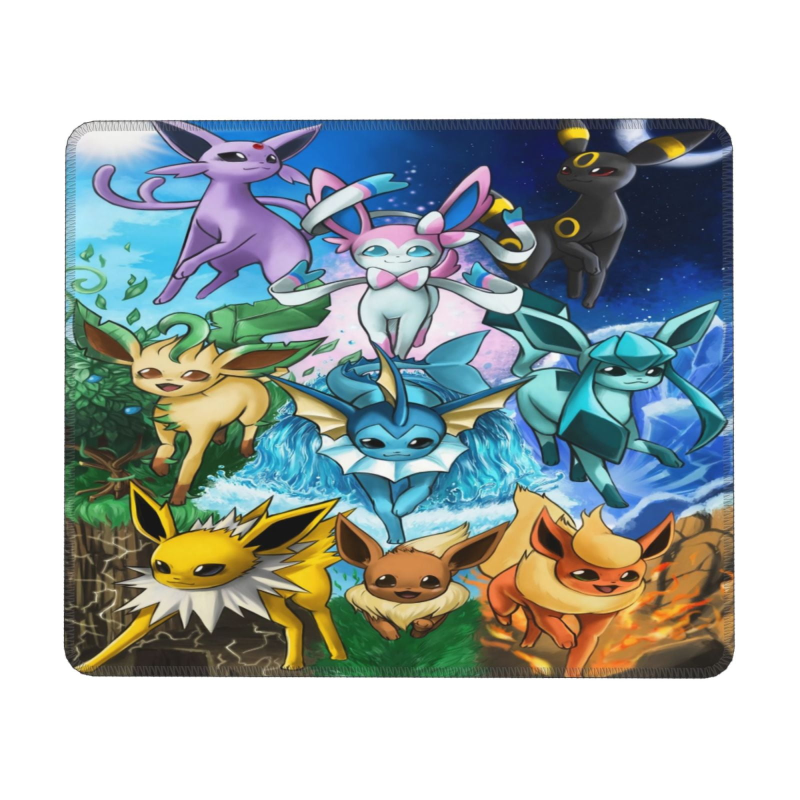 Pokémon - Pikachu Eevee Evolutions Mouse Pad with Non-Slip Rubber Base ...