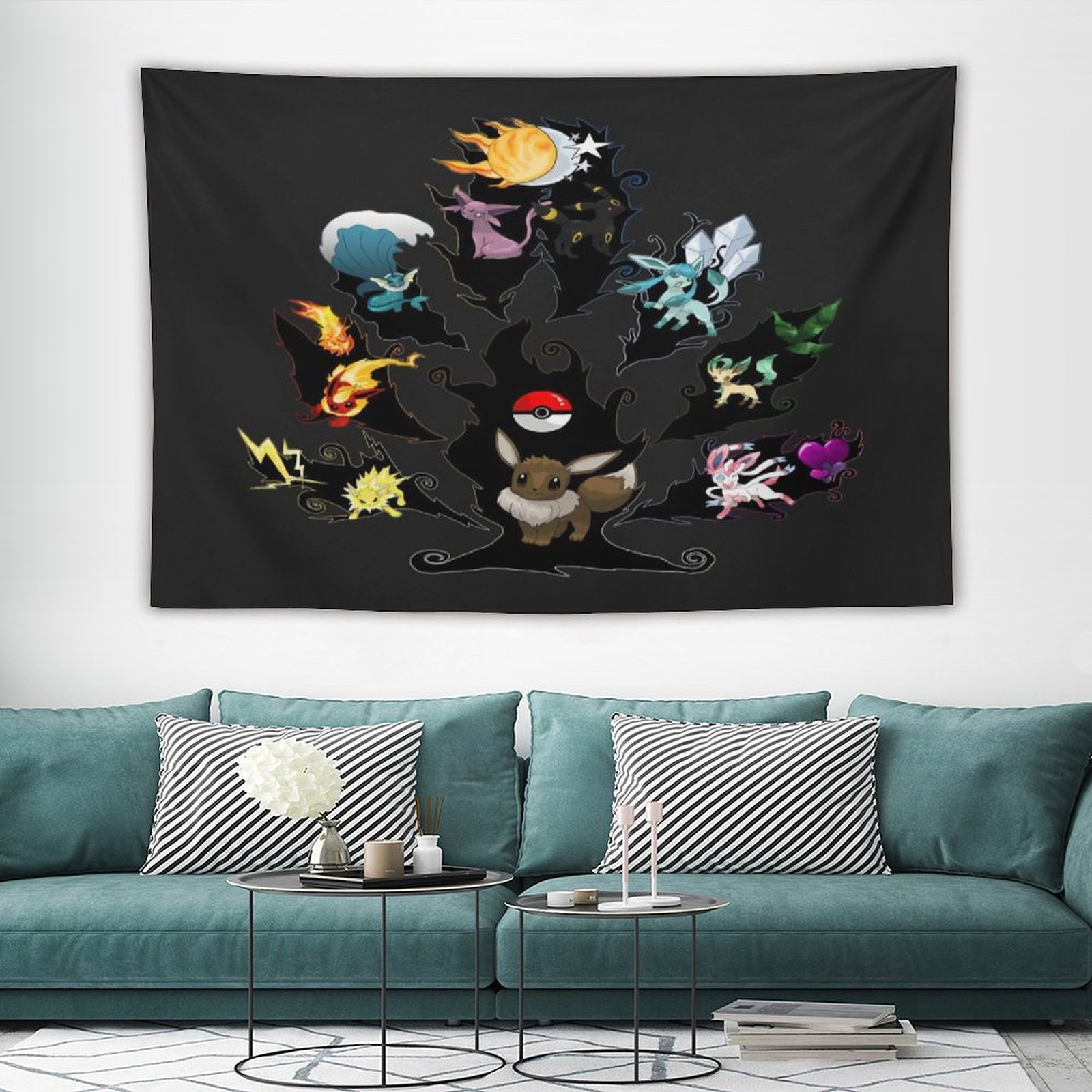 Pokémon Pikachu Eevee Evolutions Tapestry,Pokémon Pikachu Eevee ...