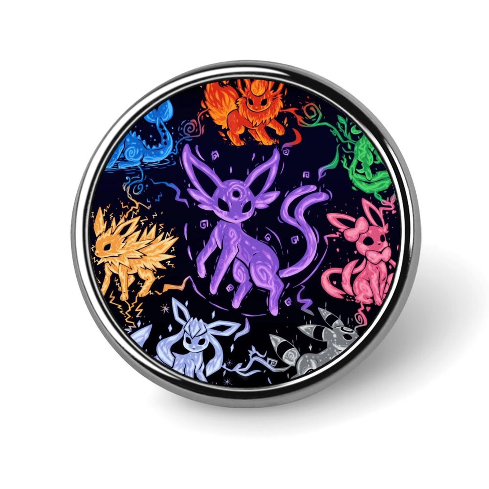 Pokémon Pikachu Eevee Evolutions001 DIY Round Badge Aluminum Alloy ...