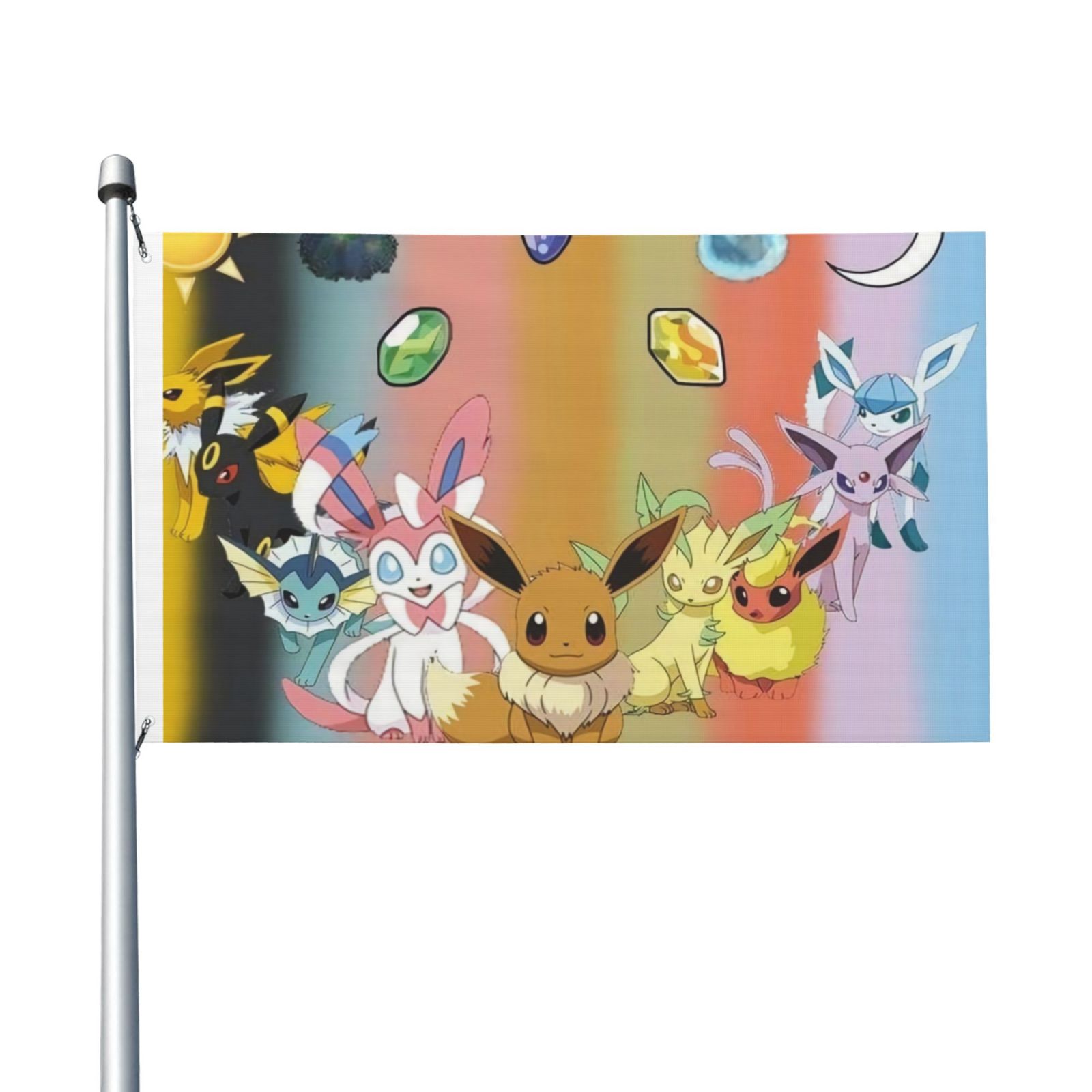 Pokémon Pikachu Eevee Evolutions0036 3x5ft Face Flag Fade Proof Holiday ...