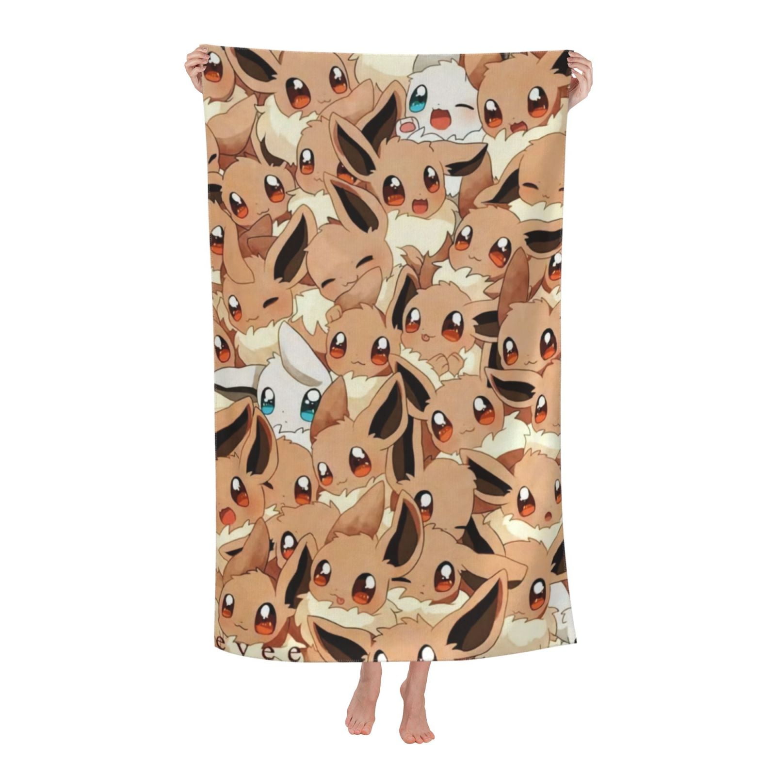 Pokémon-Pikachu Eevee Face Bath Towels for Kids Adults,Pokémon-Pikachu ...