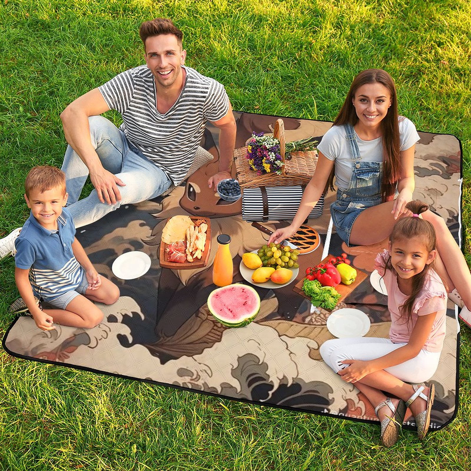 Pokémon-Pikachu Eevee Picnic Blankets Extra Large - Beach Blanket ...