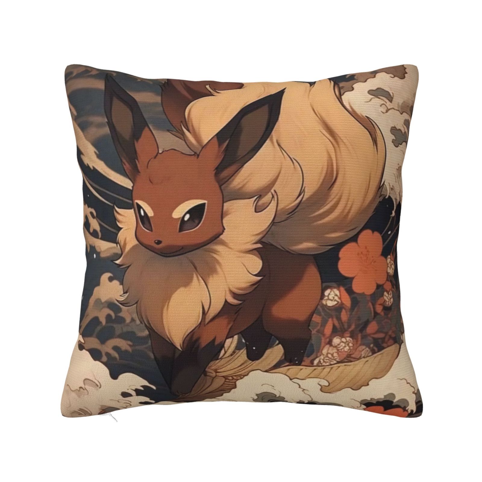 Pokémon-Pikachu Eevee Throw Pillow Covers 24x24 Inch,Square Pillow ...