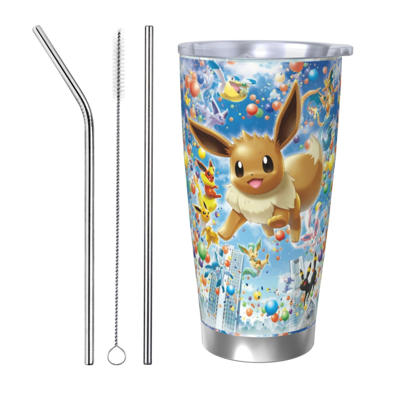 Pokémon Pikachu Eevee Water Bottle,Coffee Cups,20oz Stainless Steel ...
