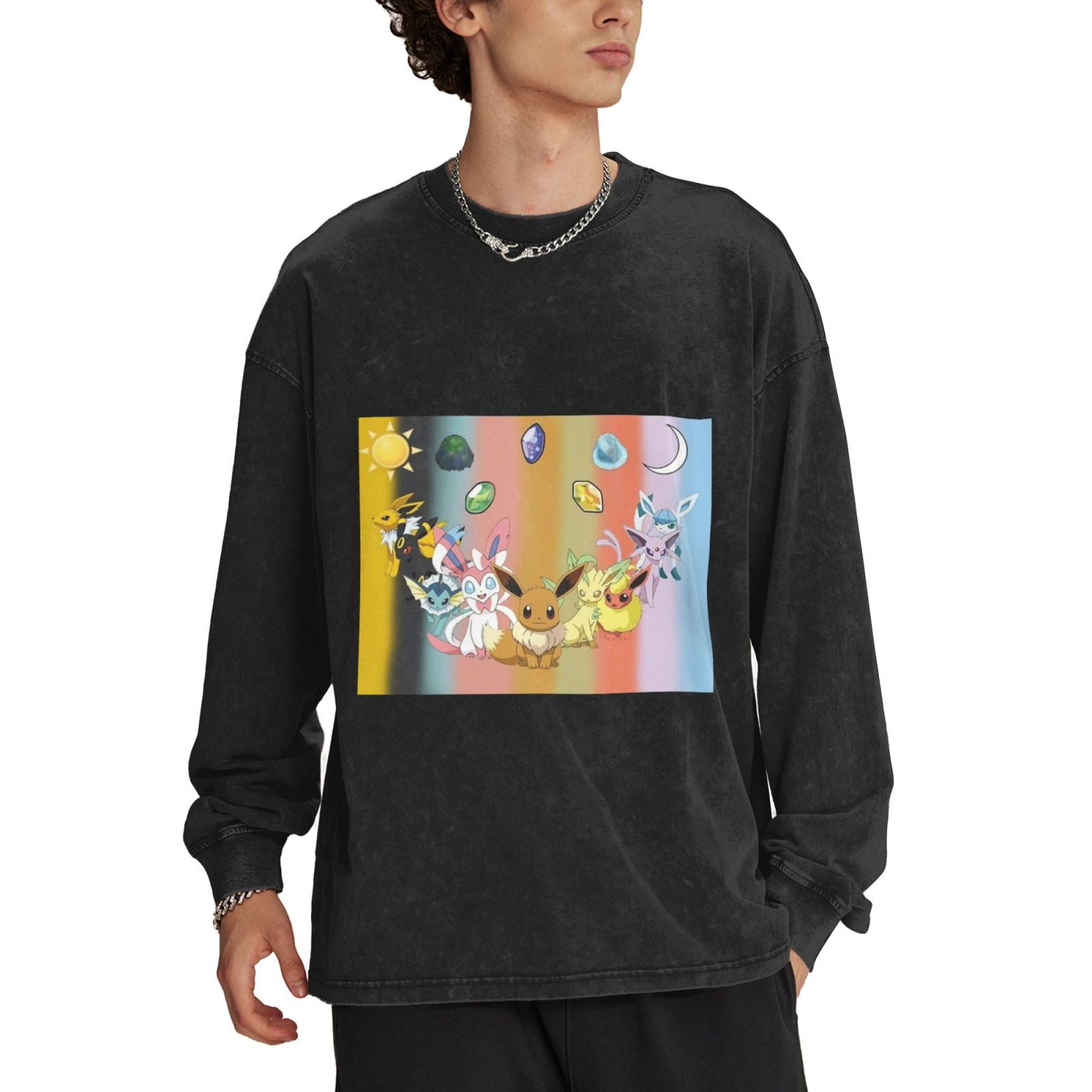 Pokémon Pikachu Eevee evolutions0036 Long Sleeve Shirt Men's Heavy ...