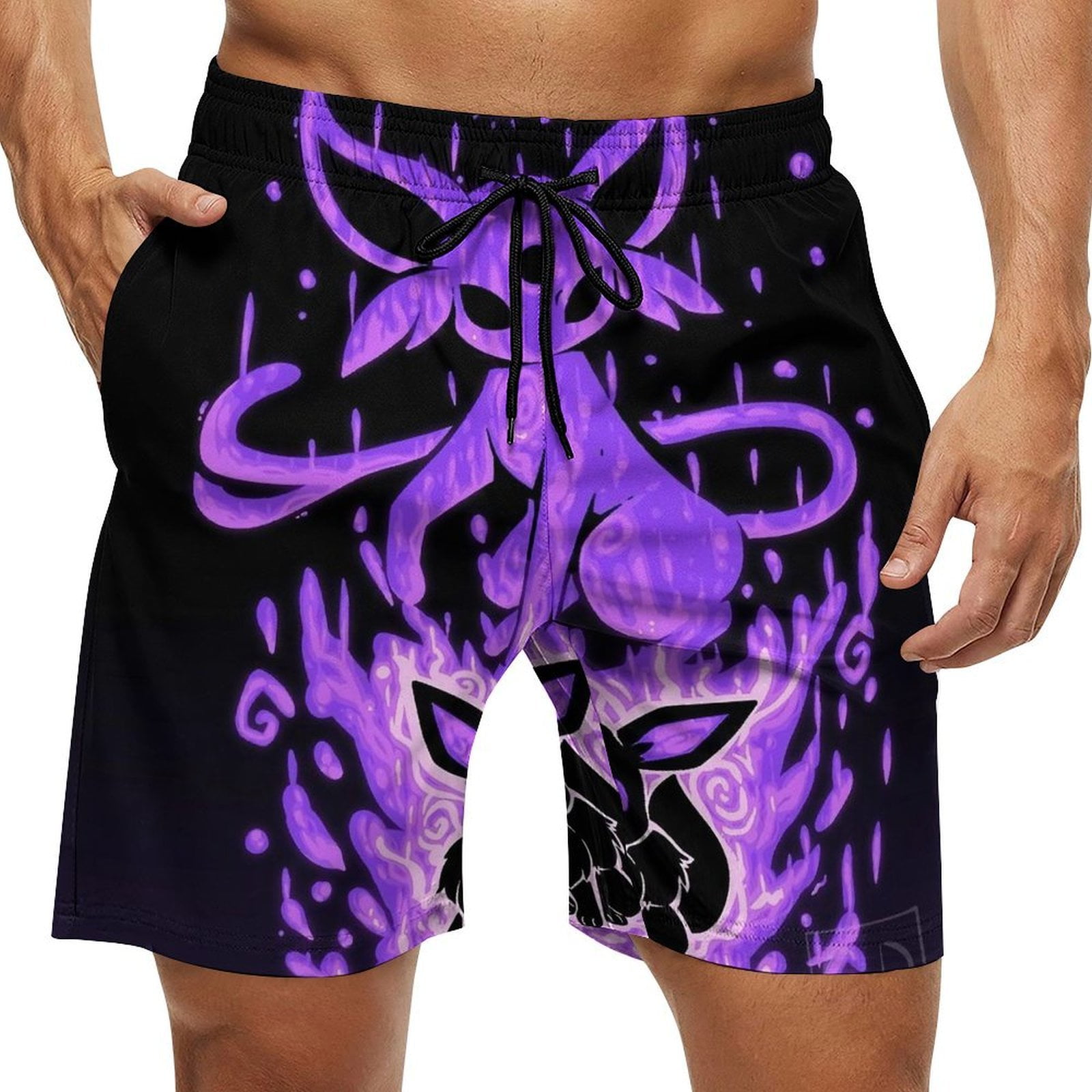 Pokémon Pikachu Espeon Mens Swim Trunks with Compression Liner Quick ...