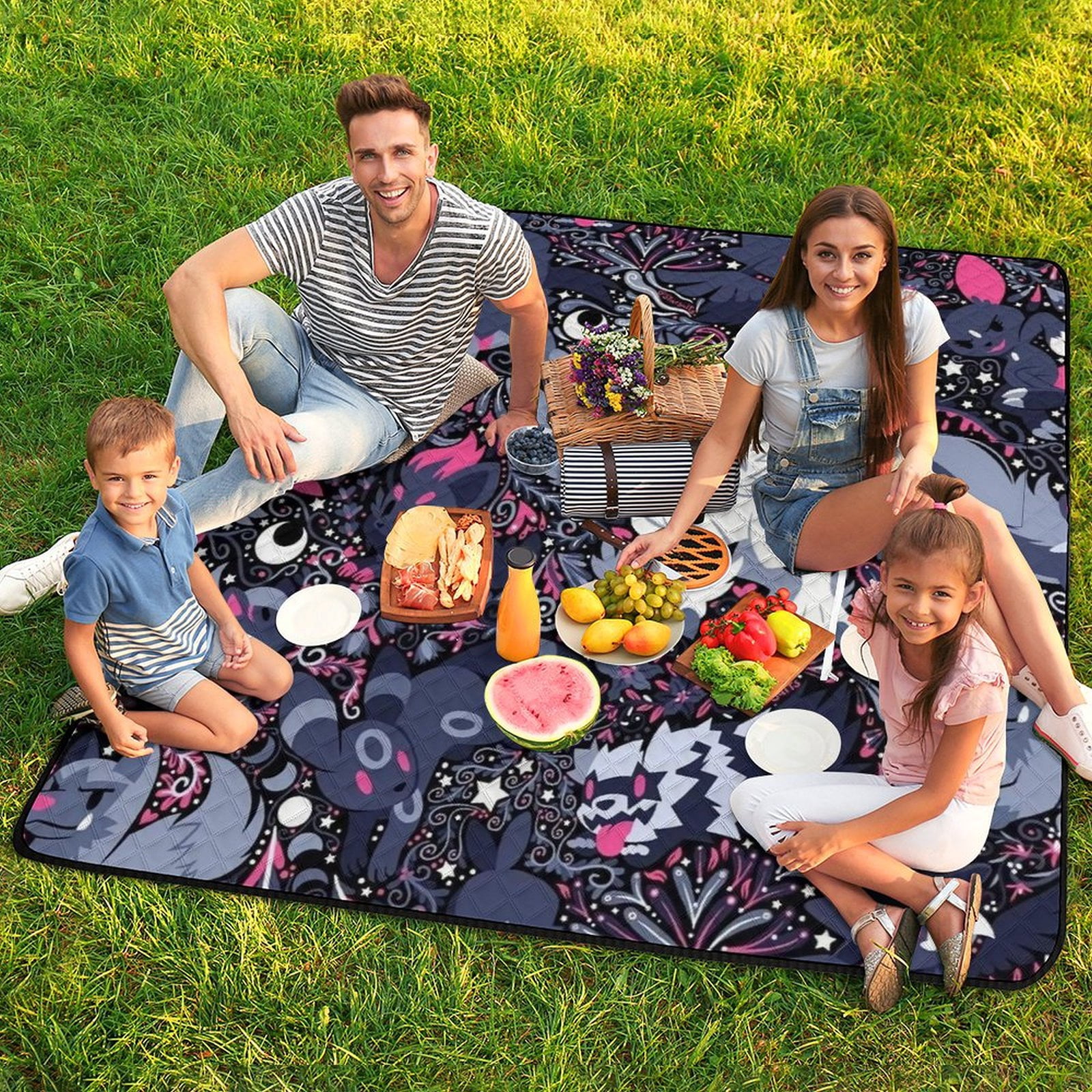 Pokémon-Pikachu Espeon Umbreon Picnic Blankets 78"x78" Extra Large ...