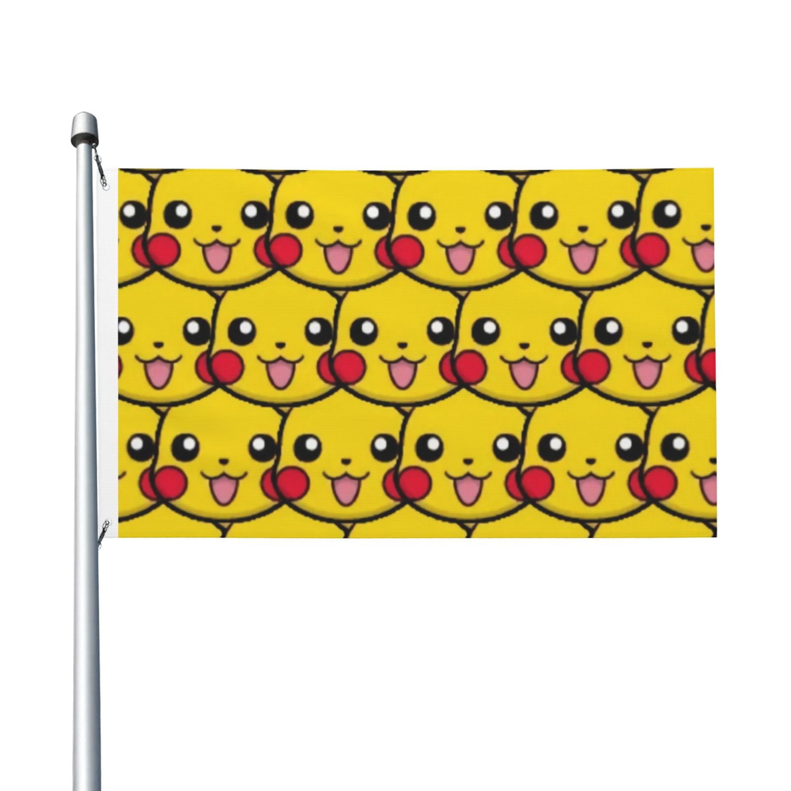 Pokémon Pikachu Face 3x5ft Face Flag Fade Proof Holiday Fall Flag ...