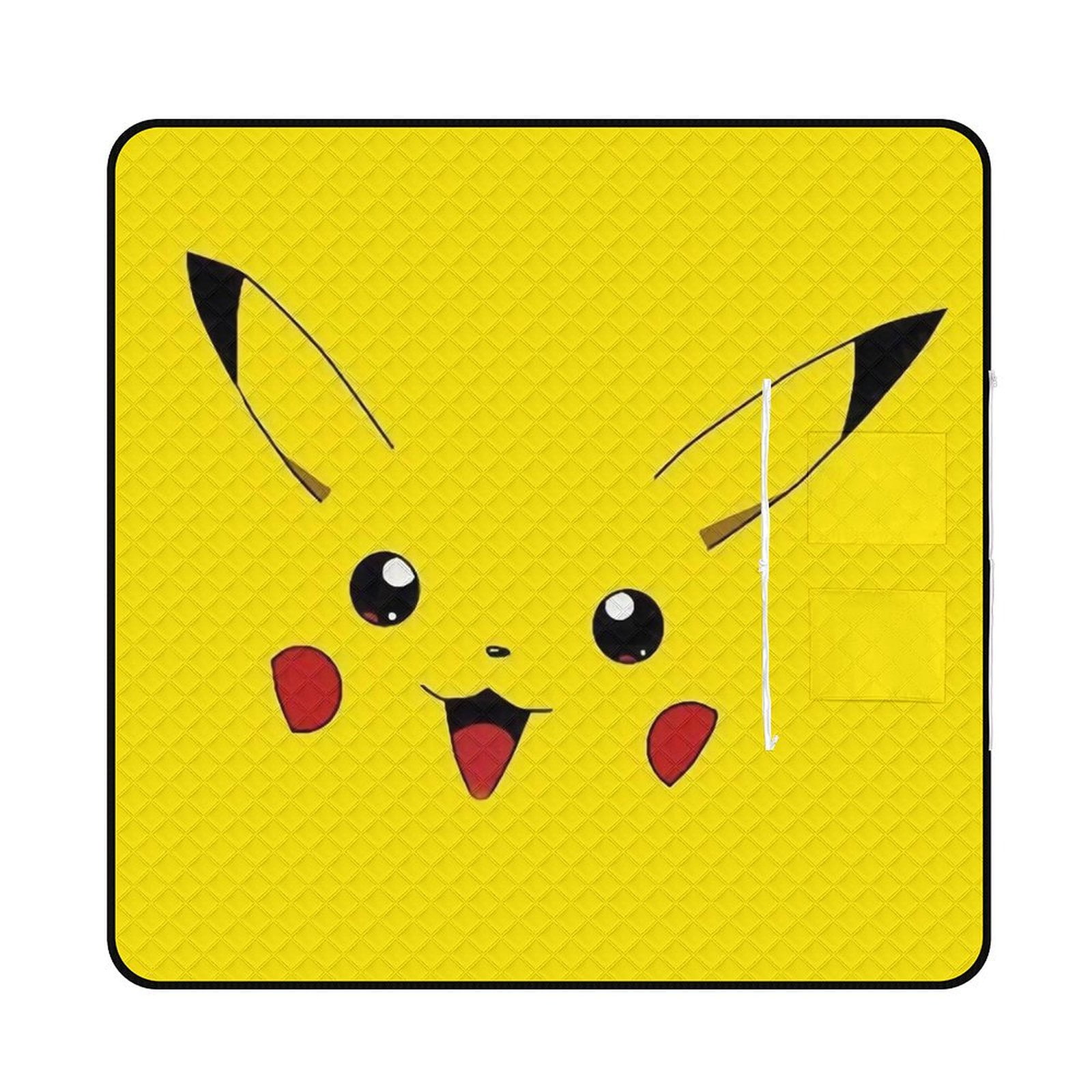 Pokémon-Pikachu Face Extra Large Picnic Outdoor Blanket,78 x 78 ...