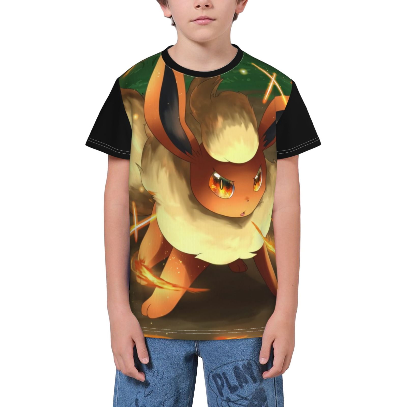Pokémon Pikachu Flareon Crewmate Boys Teens Casual T Shirts,Cool 3D ...
