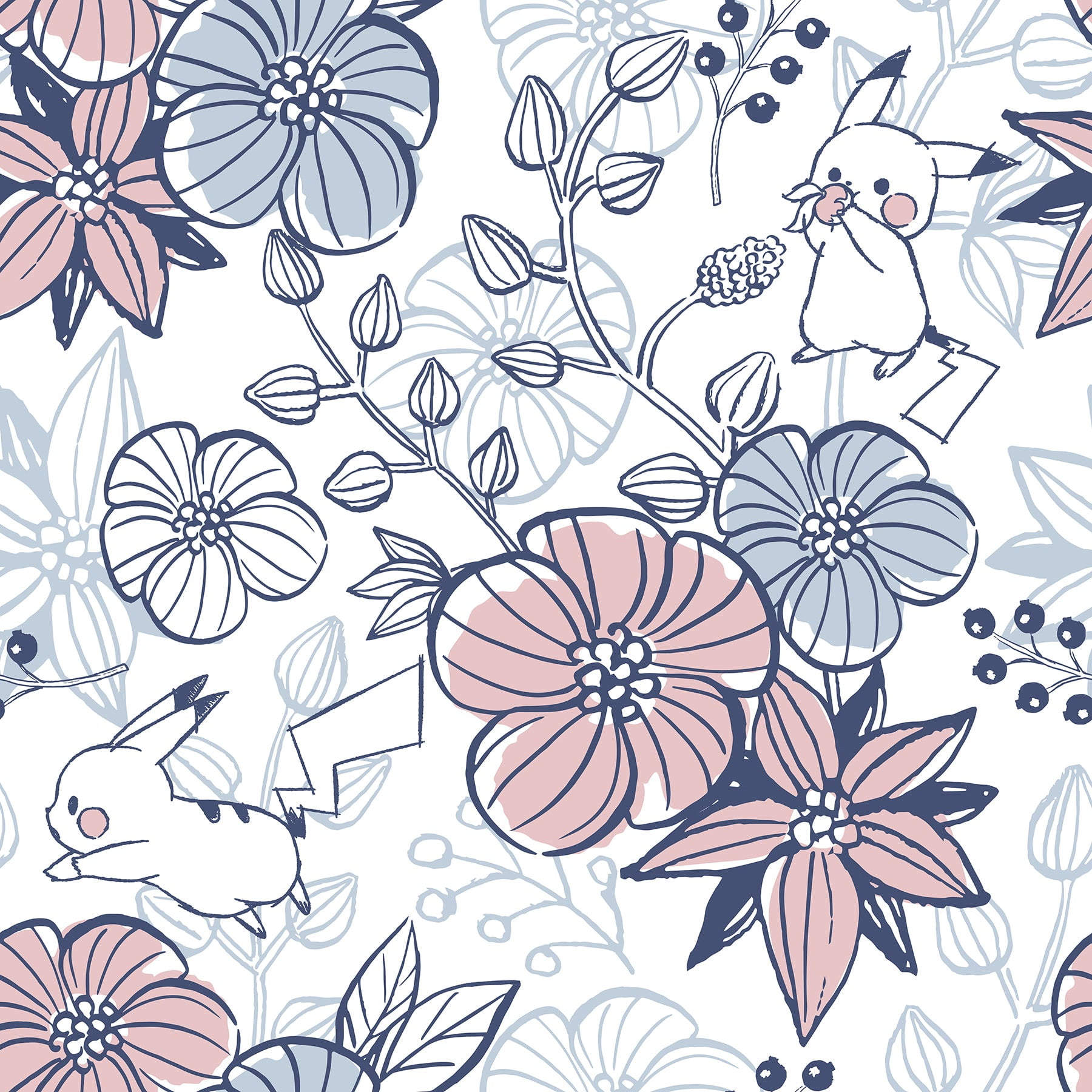 Pokémon Pikachu Floral Peel & Stick Wallpaper - Walmart.com