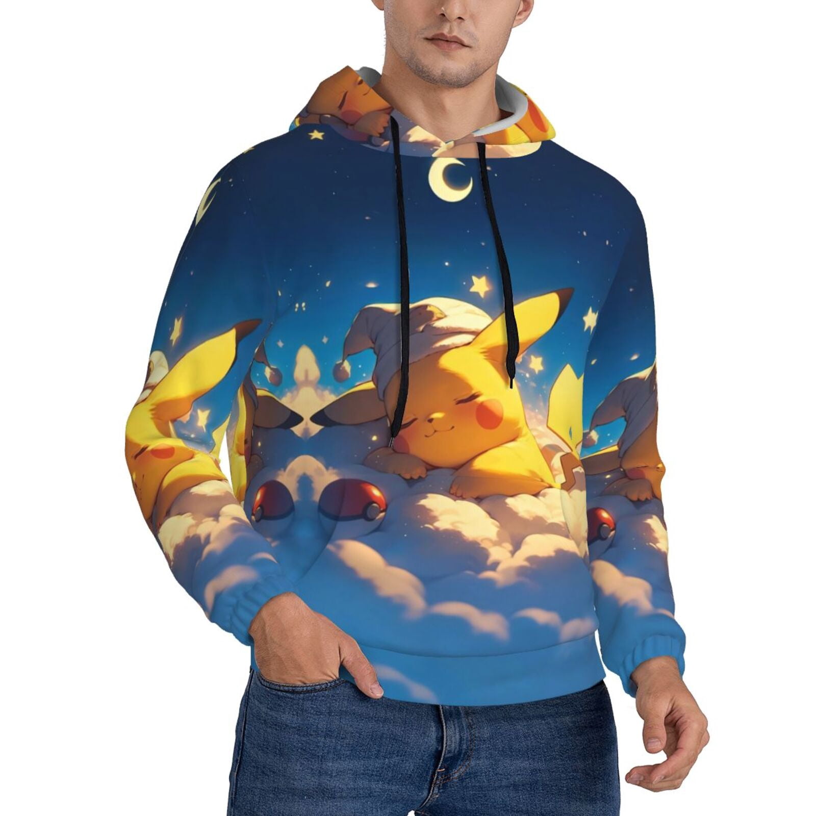 Pokémon-Pikachu Goodnight Sweatshirts Hoodie 3D Print Hoodie for Men ...